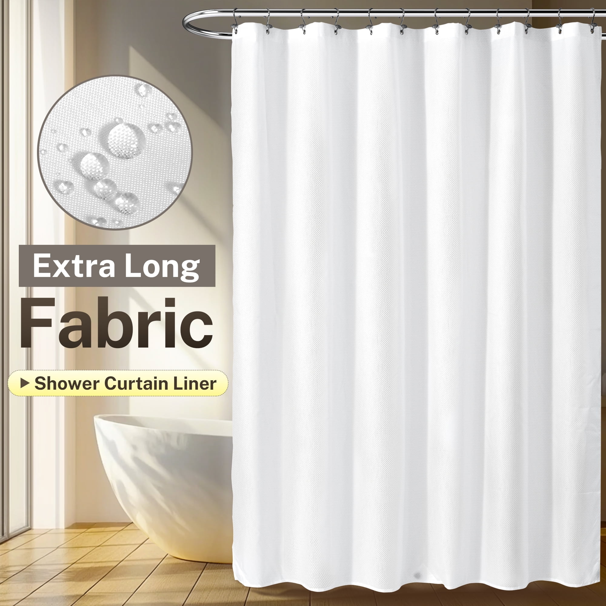 Mrs Awesome Waterproof Fabric Shower Curtain Liner Microfiber with 2 ...