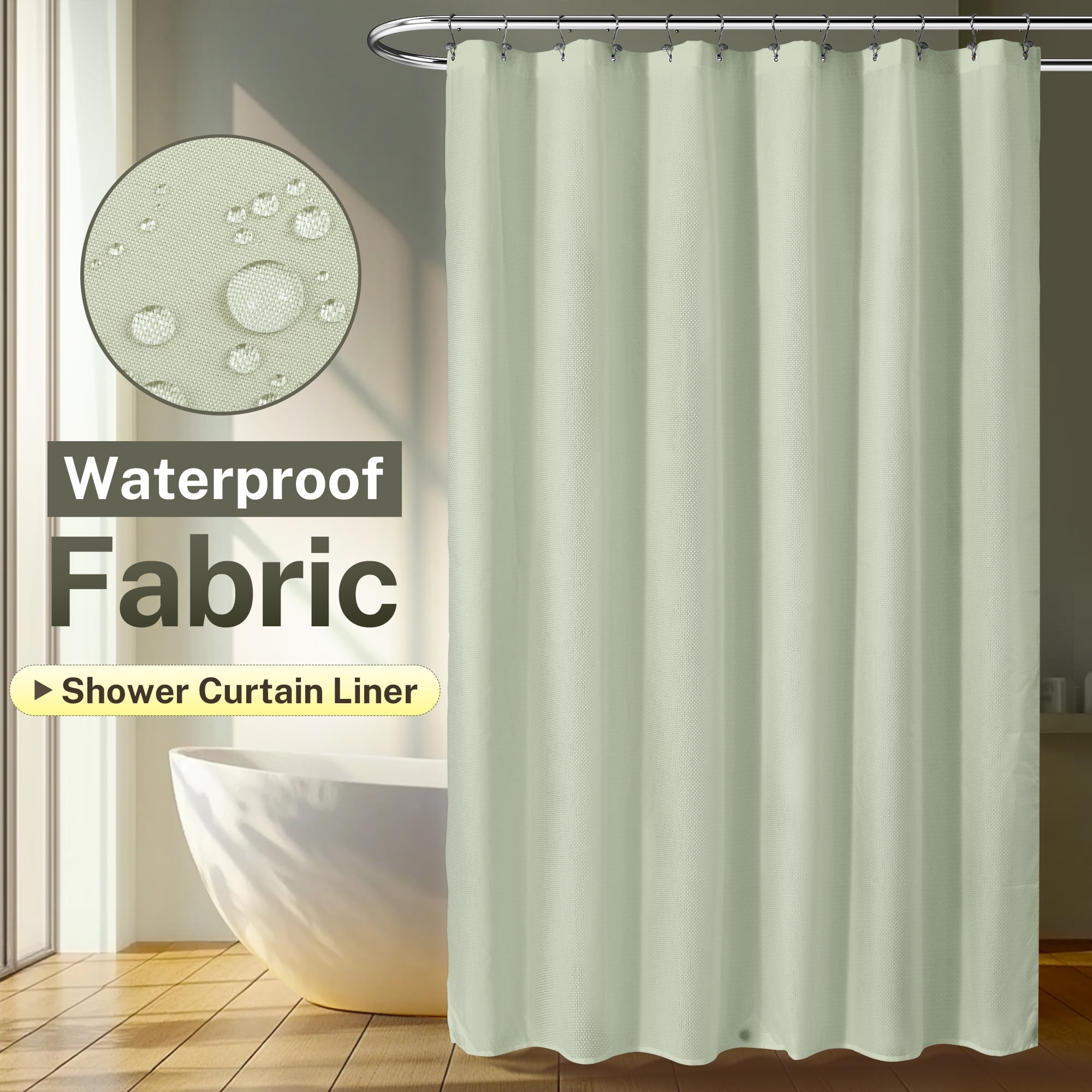 Mrs Awesome Waterproof Fabric Shower Curtain Liner 72"x72" - Walmart.com