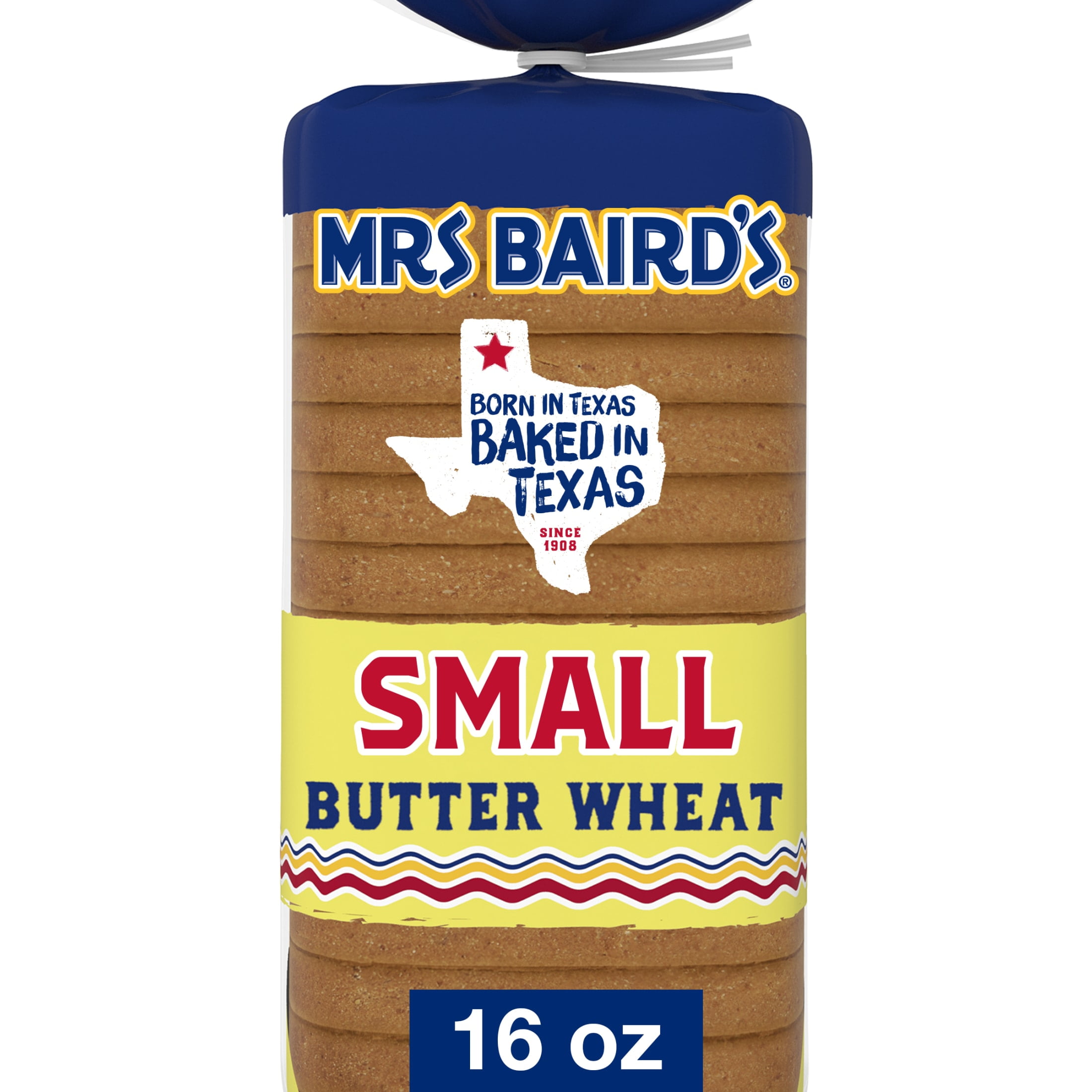 Mrs Baird's Small Butter Wheat Bread, 16 oz, Butter Wheat Bread, Bag ...