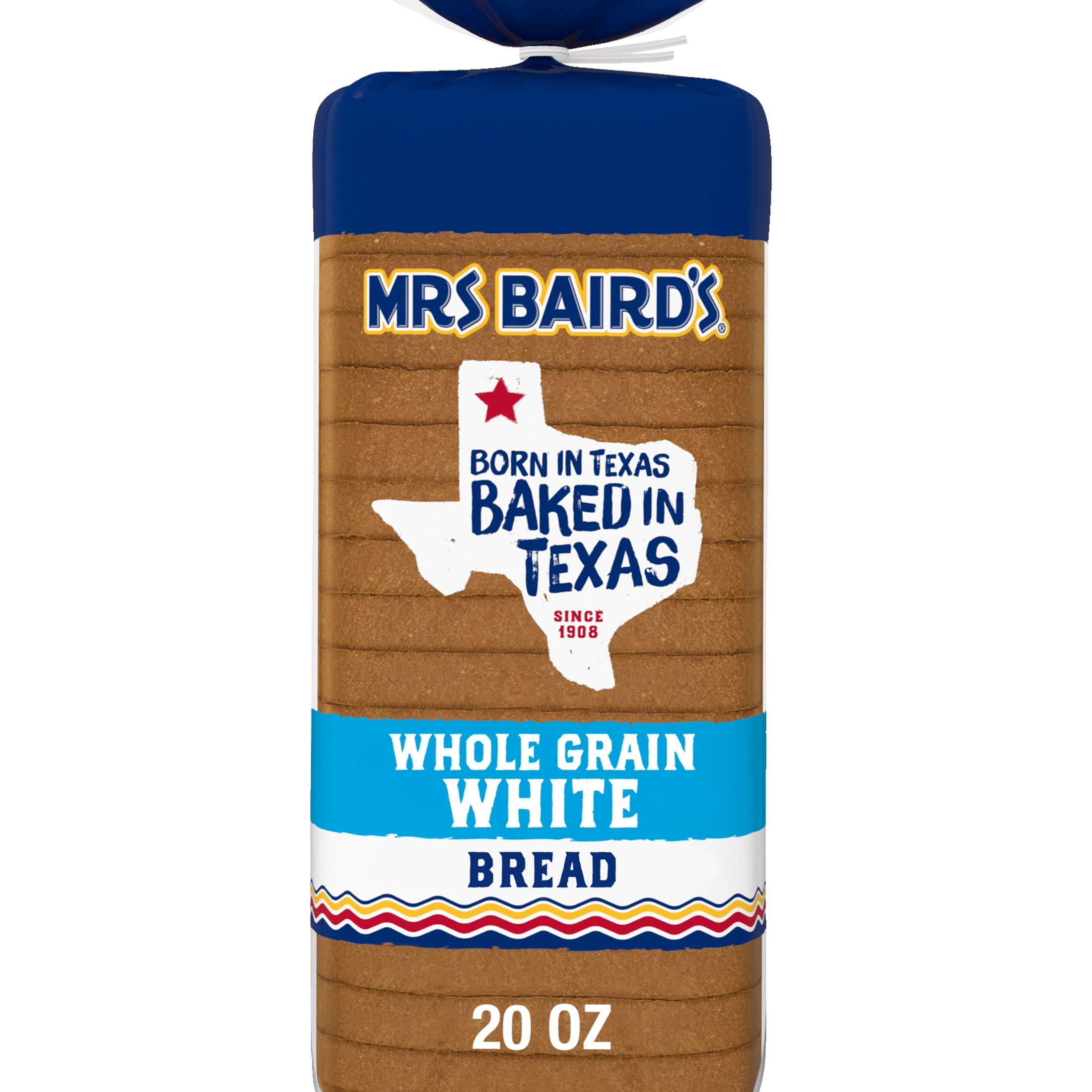 Mrs Baird's Whole Grain White Bread, 20 oz, Whole Grain White Bread ...
