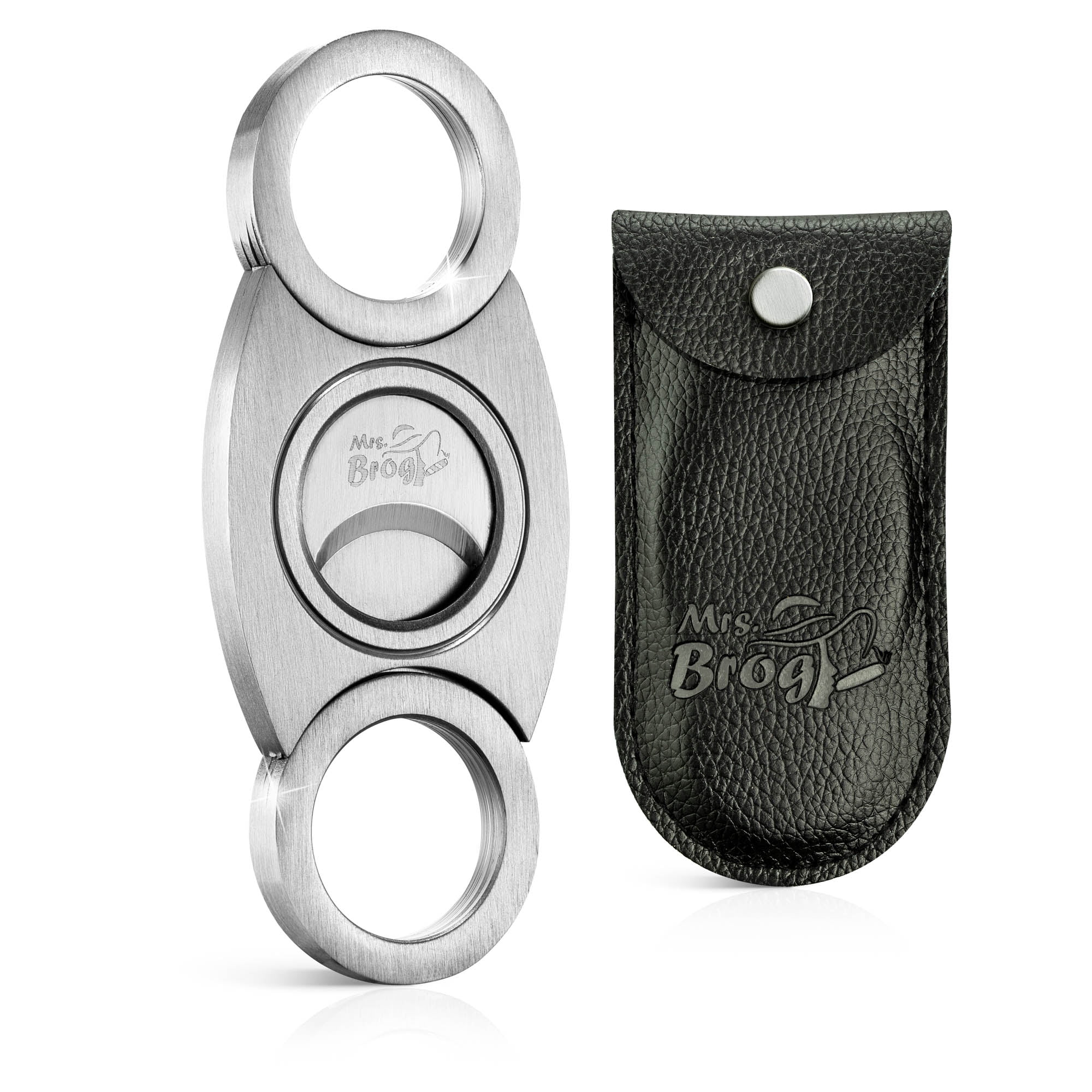 Mrs. Brog Stainless Steel Cigar Cutter with Back Protector - Round Ends ...