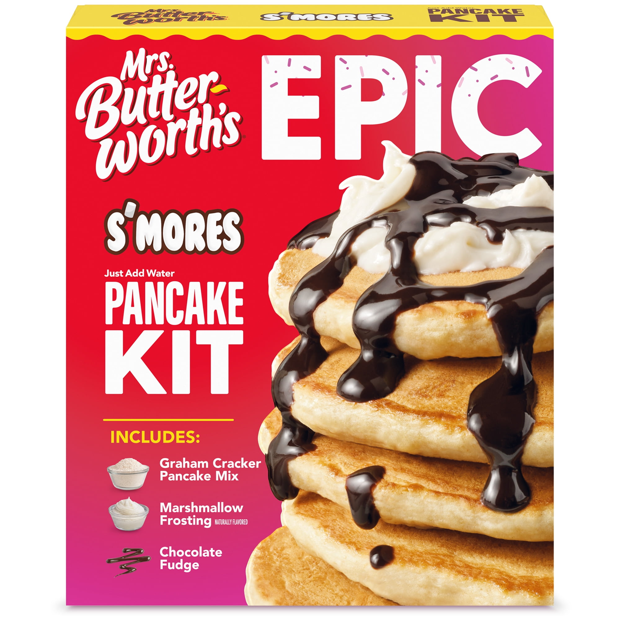 Mrs. Butterworth's Epic Smores Pancake Kit, 27 oz. - Walmart.com