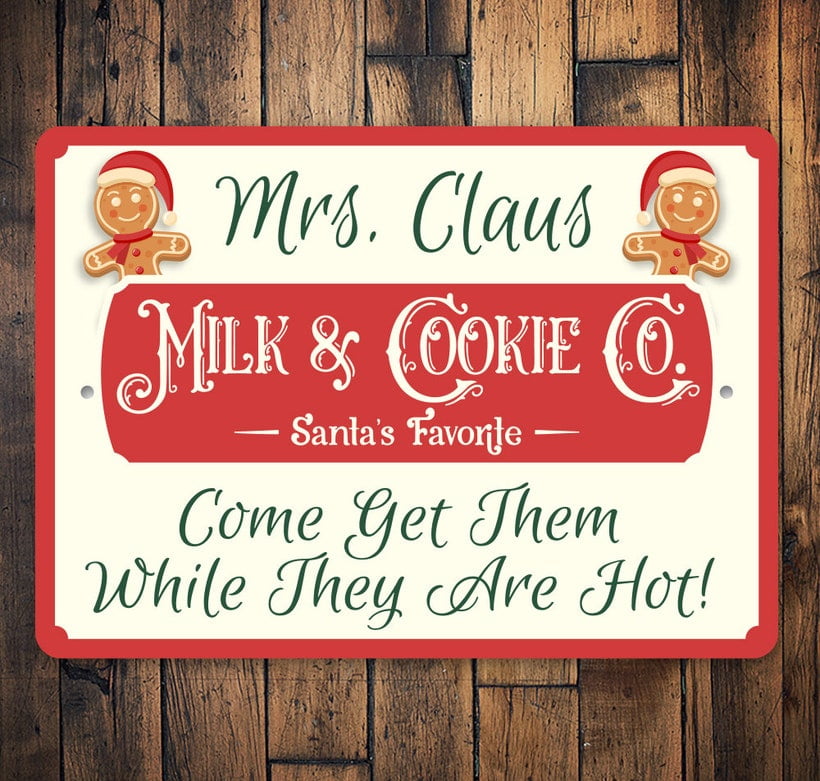 Mrs Claus Cookie Sign Cookie Sign Christmas Cookies Gingerbread Cookie ...