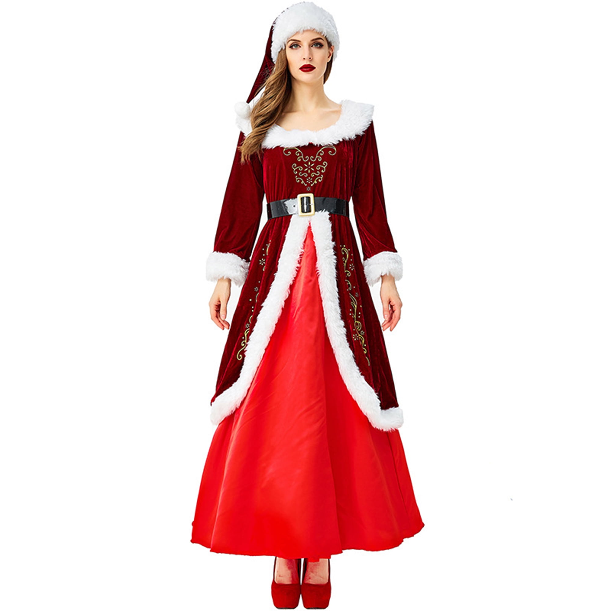 Mrs Claus Costume Women Santa Claus Dress Christmas Suit Santa Helper ...