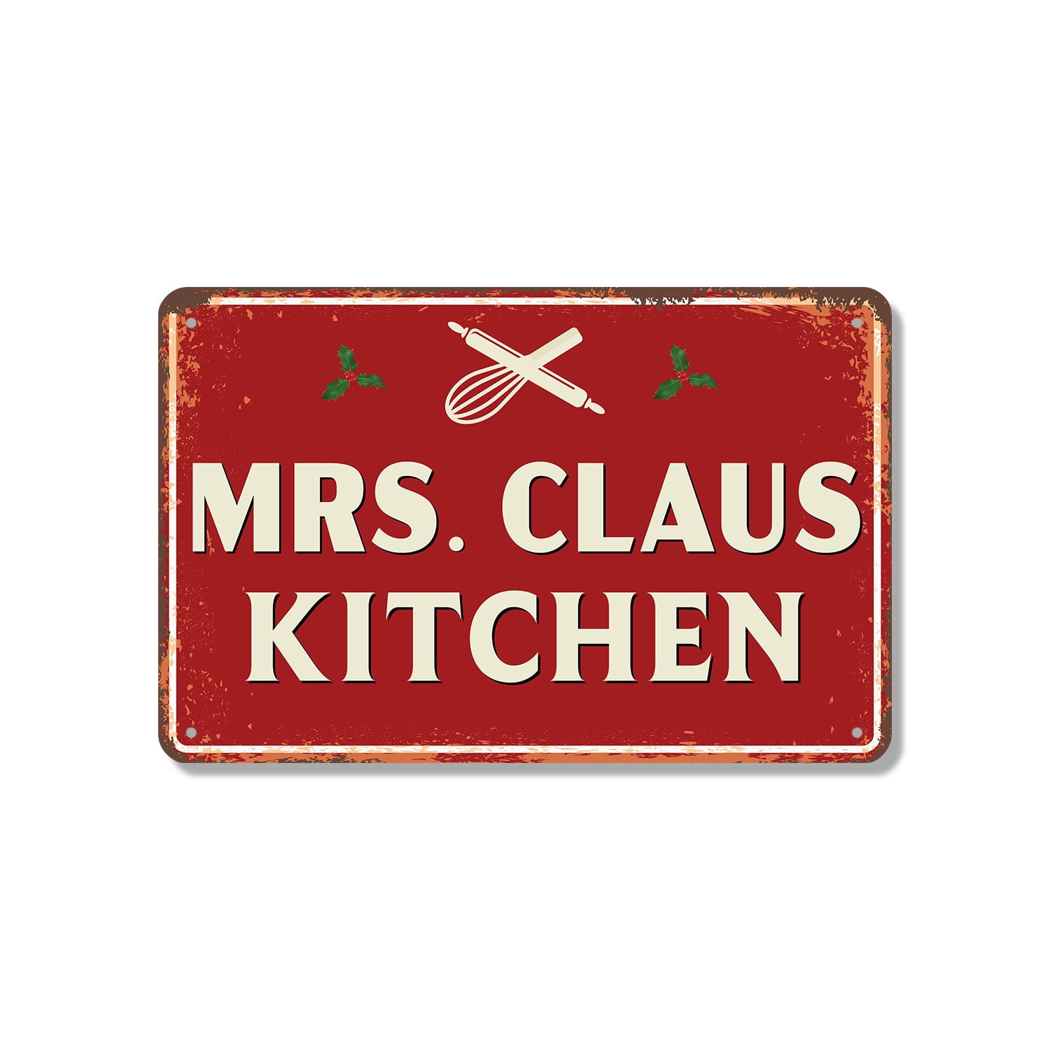 Mrs. Claus Kitchen Street 7 Inch x 10 Inch Novelty Aluminum Metal Sign ...