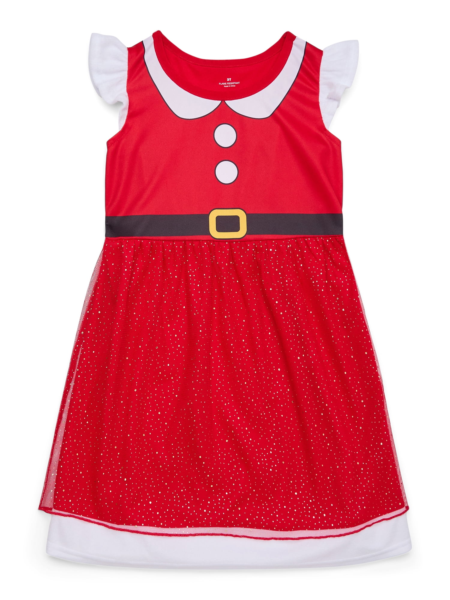 Mrs. Claus Toddler Girls Holiday Nightgown, Sizes 2T-5T, Christmas ...