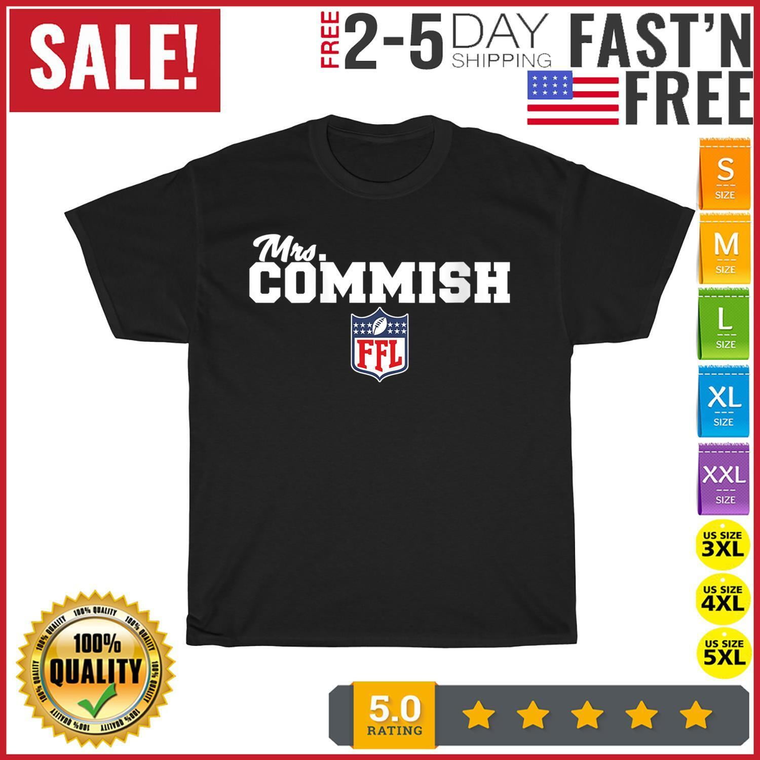 Mrs. Commish funny Female Fantasy Football Commish Vintage T Shirt Men ...