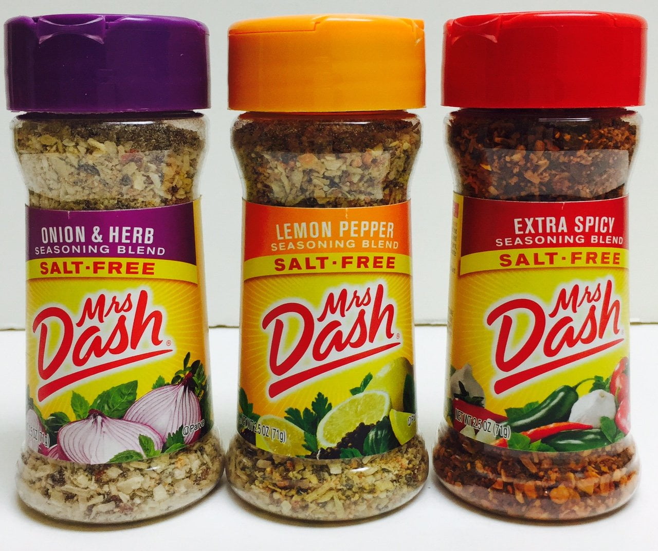 Mrs Dash Salt-Free Seasoning Blend Variety 3 Packs - Extra Spicy, Lemon ...