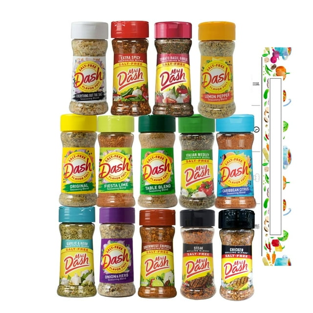 Mrs. Dash Salt Free Seasoning Blends Variety Gift Pack - All 14 Flavors ...