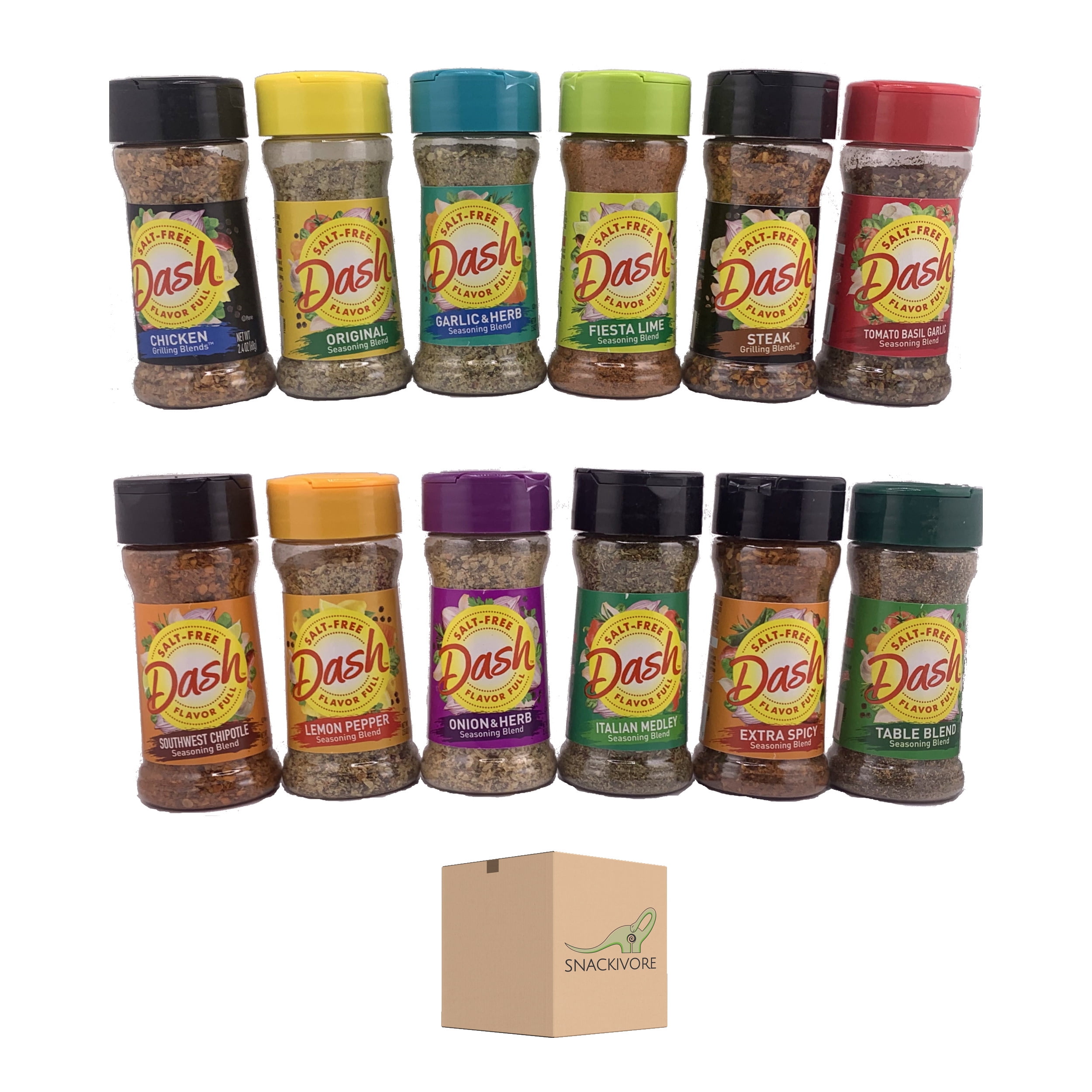 Mrs Dash Seasoning Salt Free Variety 12 Pack by Snackivore. 1 Bottle Each of 12 Different ...