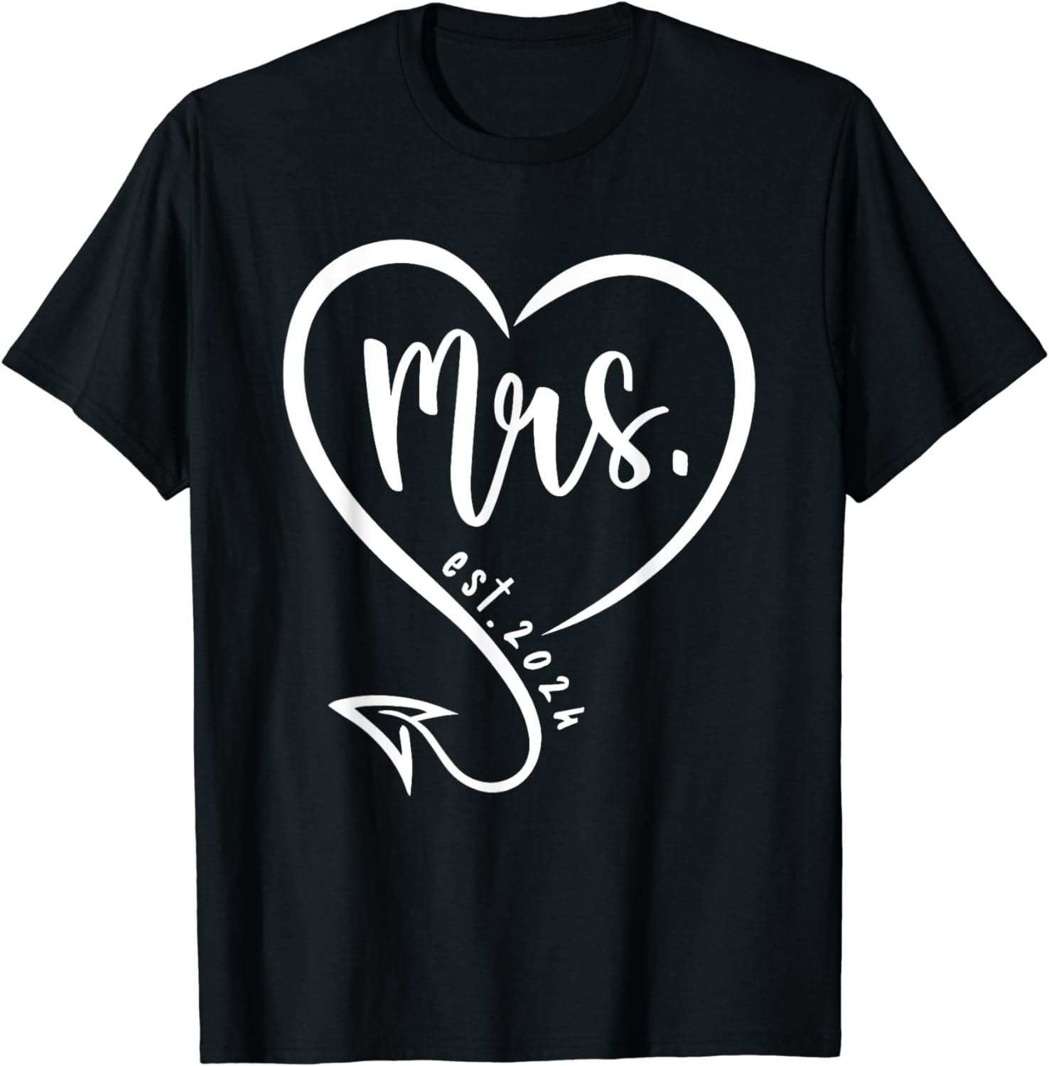Mrs. Est. 2024 Just Married Wedding Wife Mr & Mrs Women T-Shirt ...