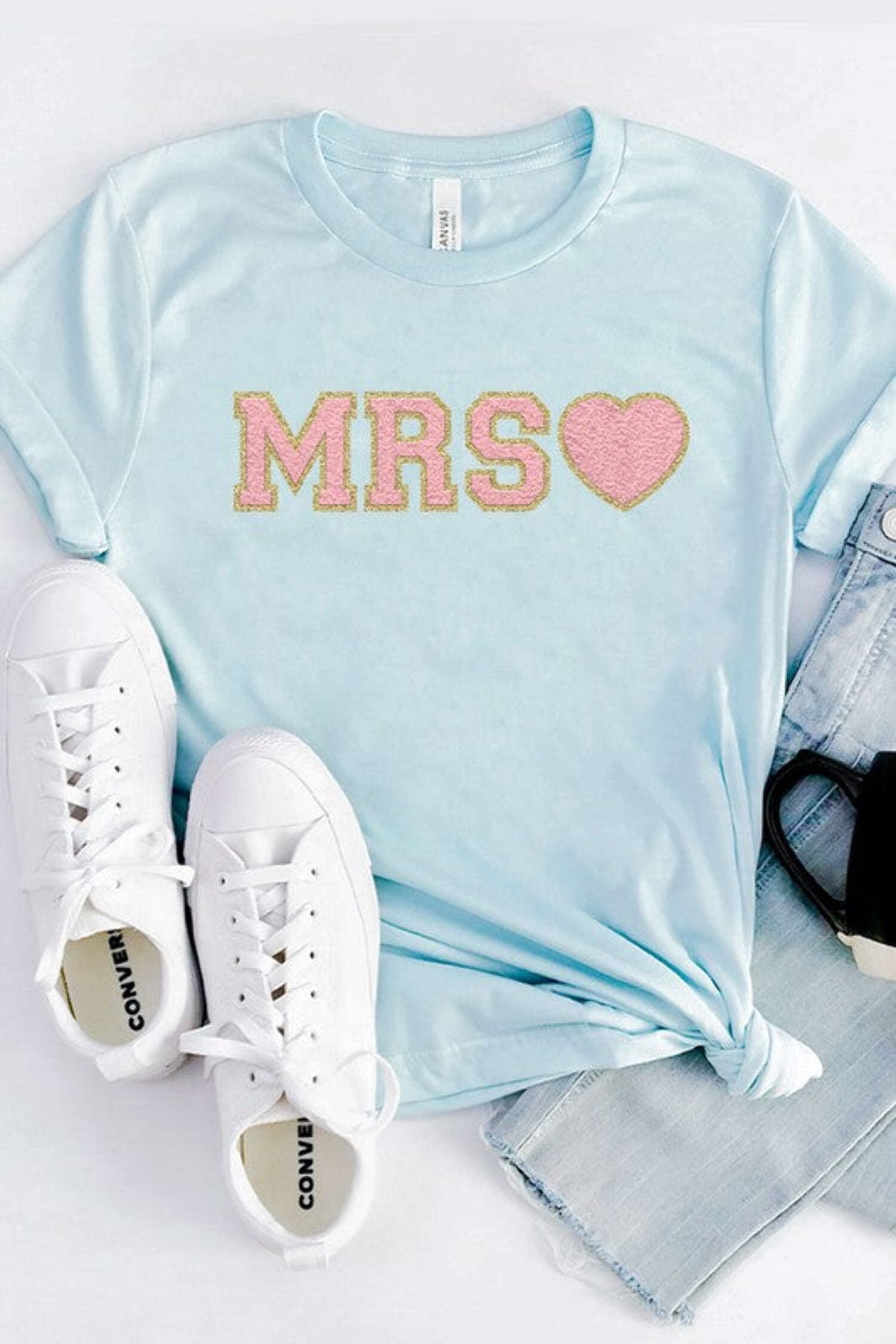 Mrs. Faux Chenille Graphic Tee T-Shirt - Walmart.com