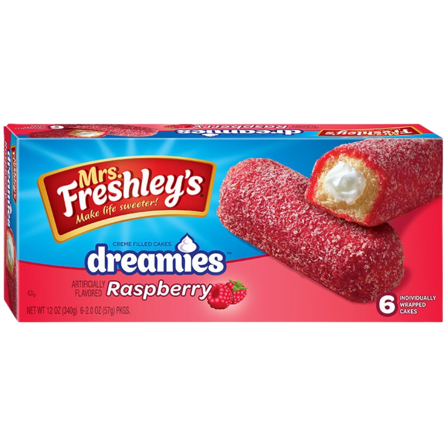 Mrs. Freshley's, Dreamies Raspberry, Creme Filled Cakes, 6 Count, 12 oz ...
