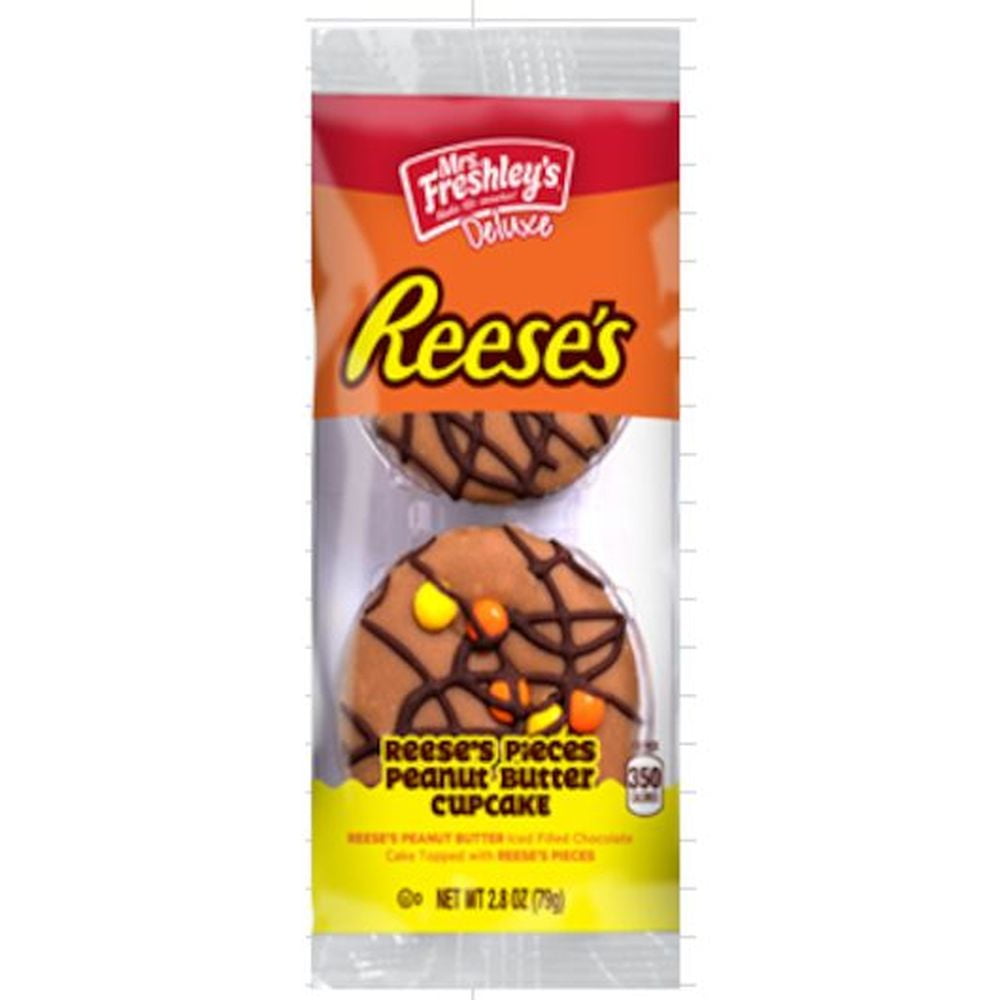 Mrs Freshleys Reeses Peanut Butter Flavored Chocolate Cupcakes Snack, 4 ...