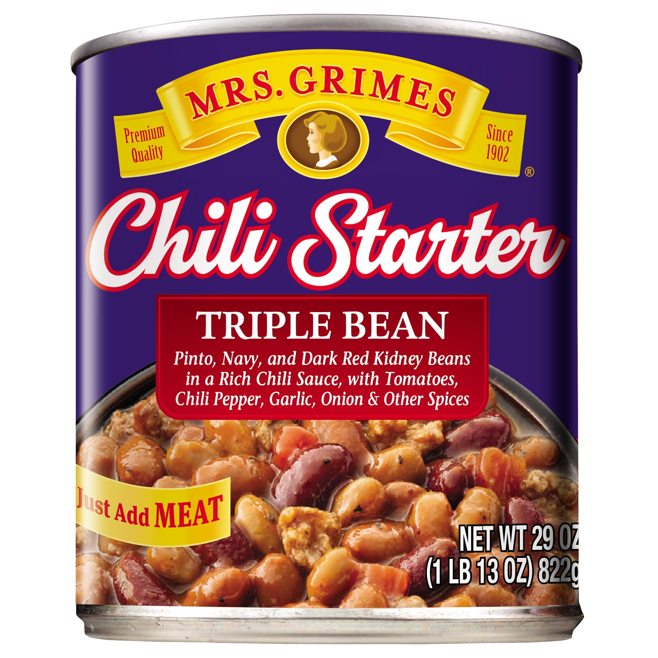 Mrs. Grimes Chili Starter Triple Bean 29 oz Can - Walmart.com