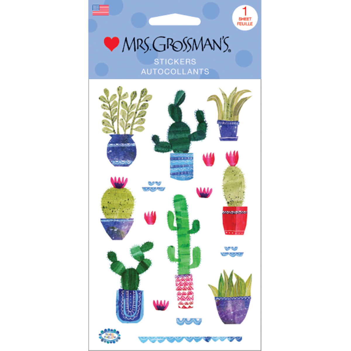 Mrs. Grossman's Stickers-Collaged Cacti, Pk 6, Mrs Grossman - Walmart.com