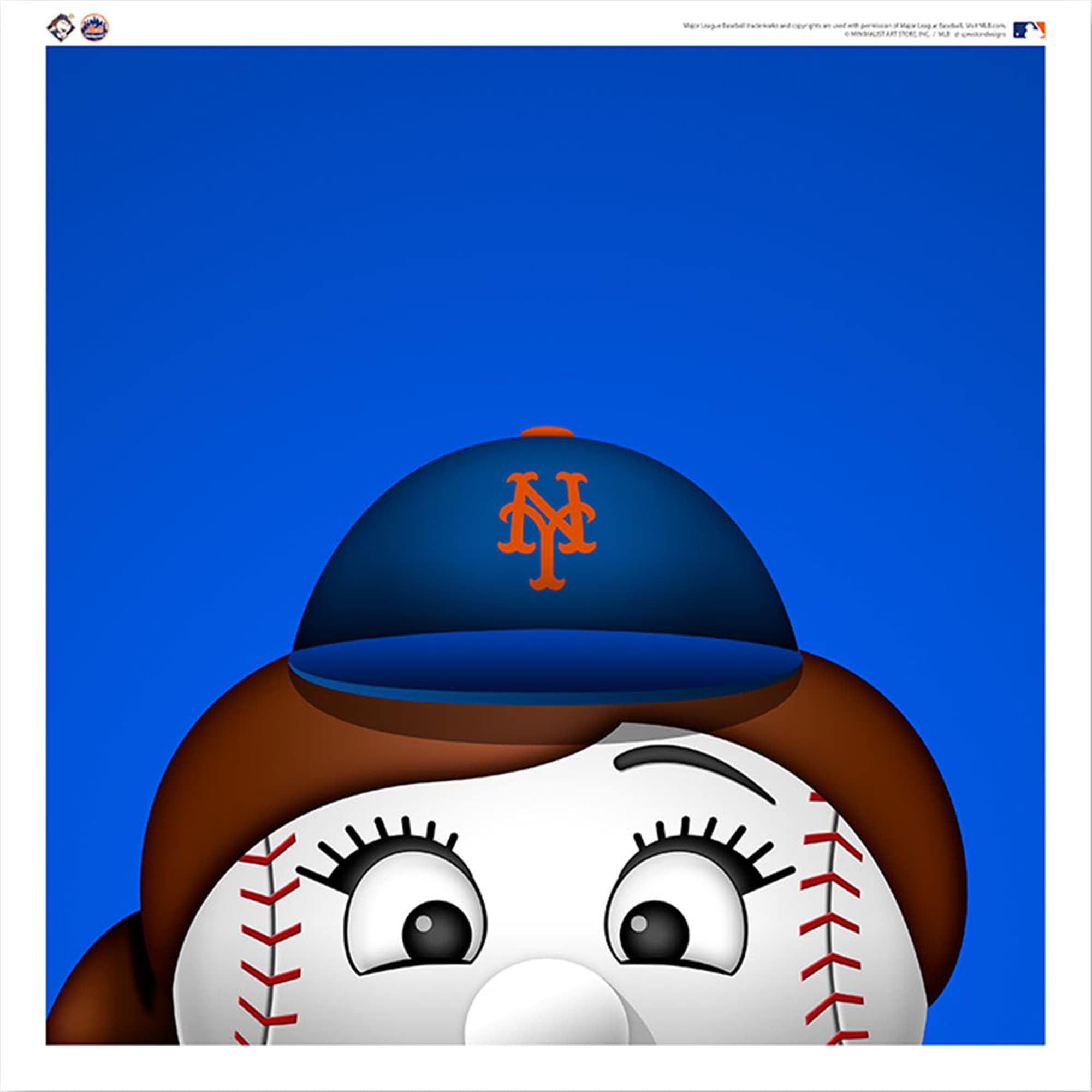 Mrs. Met New York Mets 12'' x 12'' Minimalist Mascot Poster Print ...