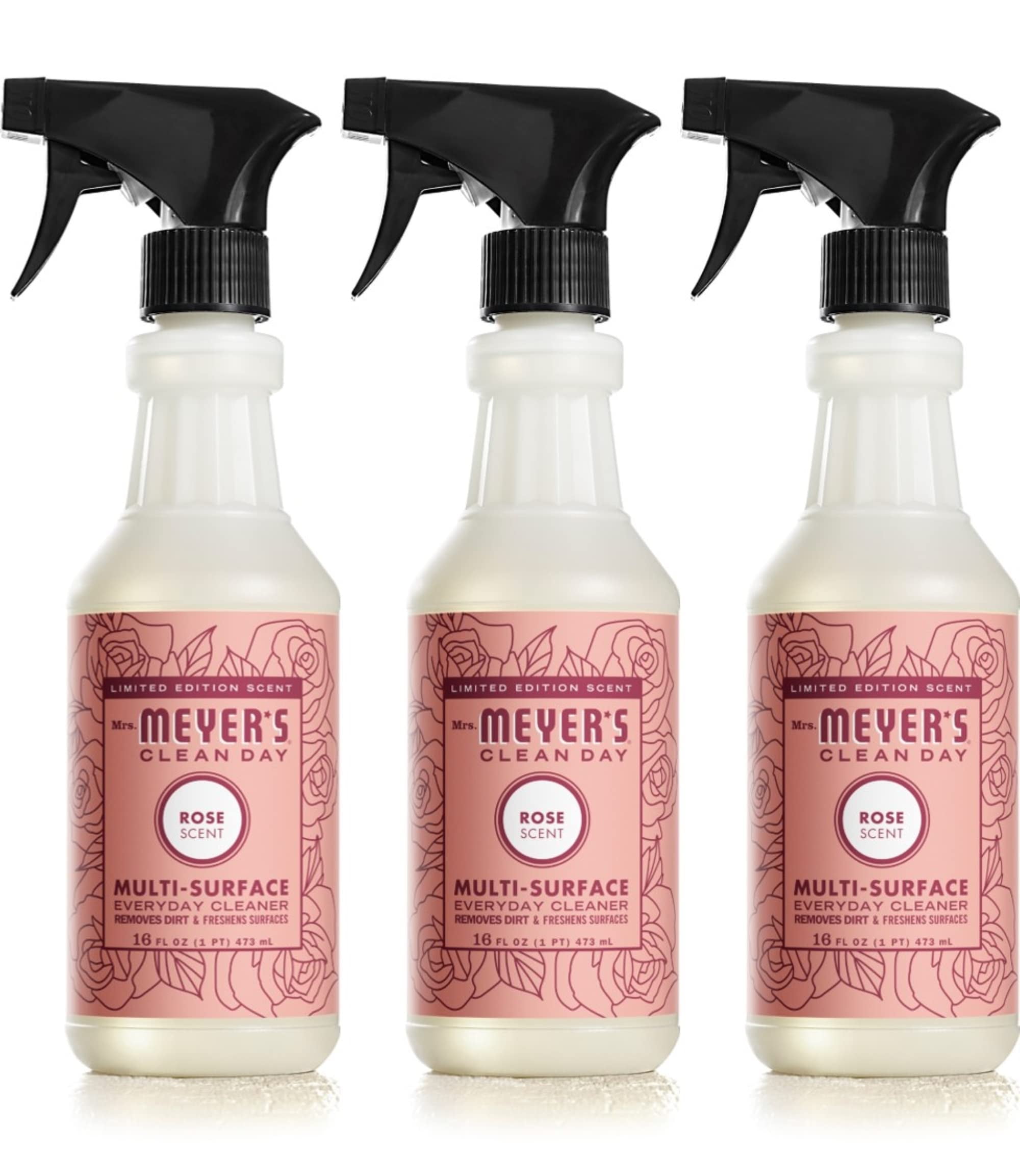 Mrs. Meyer's All-Purpose Cleaner Spray, Rose Scent, 16 Fl Oz, Pack of 3 ...