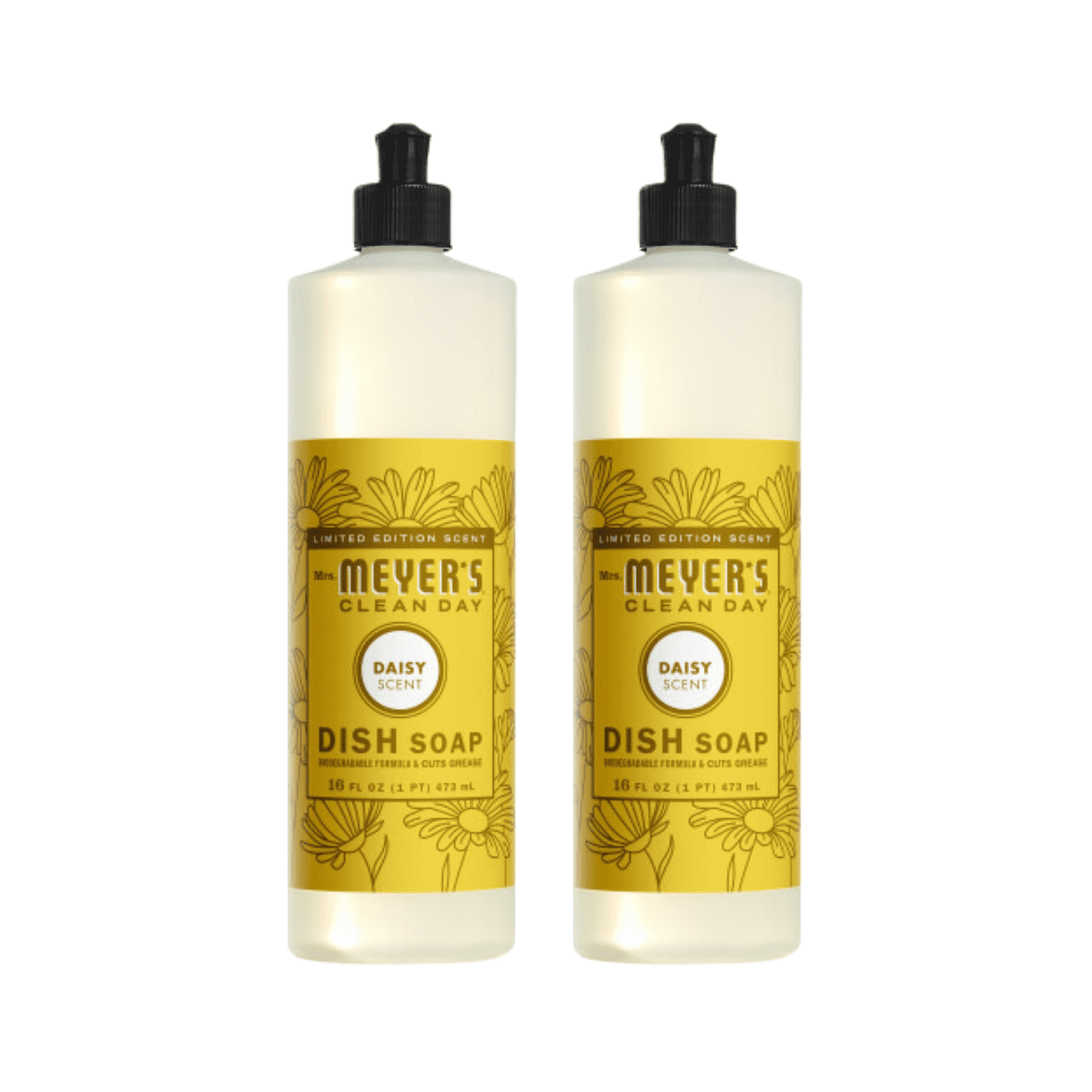 Mrs. Meyer's Clean Day Liquid Dish Soap, Daisy Scent, 16 OZ (Pack of 2 ...