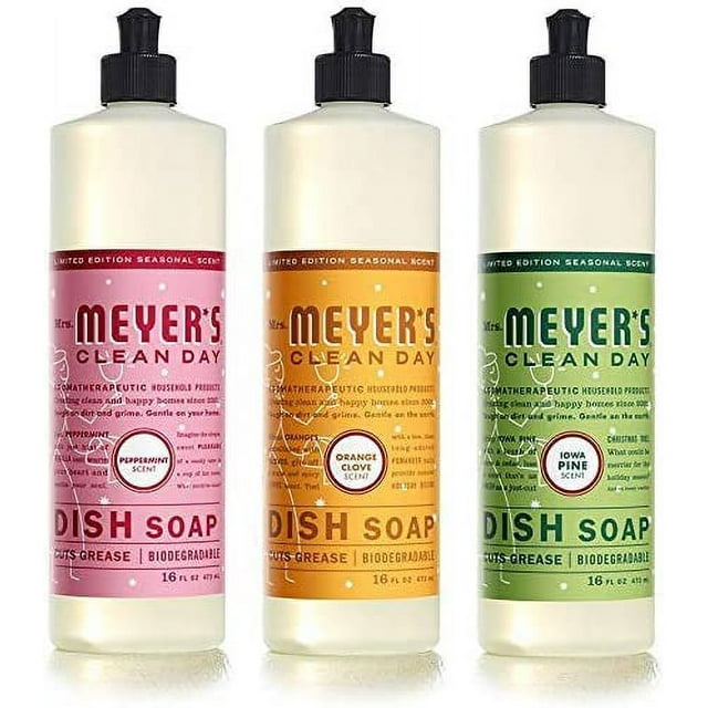 Mrs. Meyer's Clean Day Dish Soap, Holiday Variety Pack, Iowa Pine ...