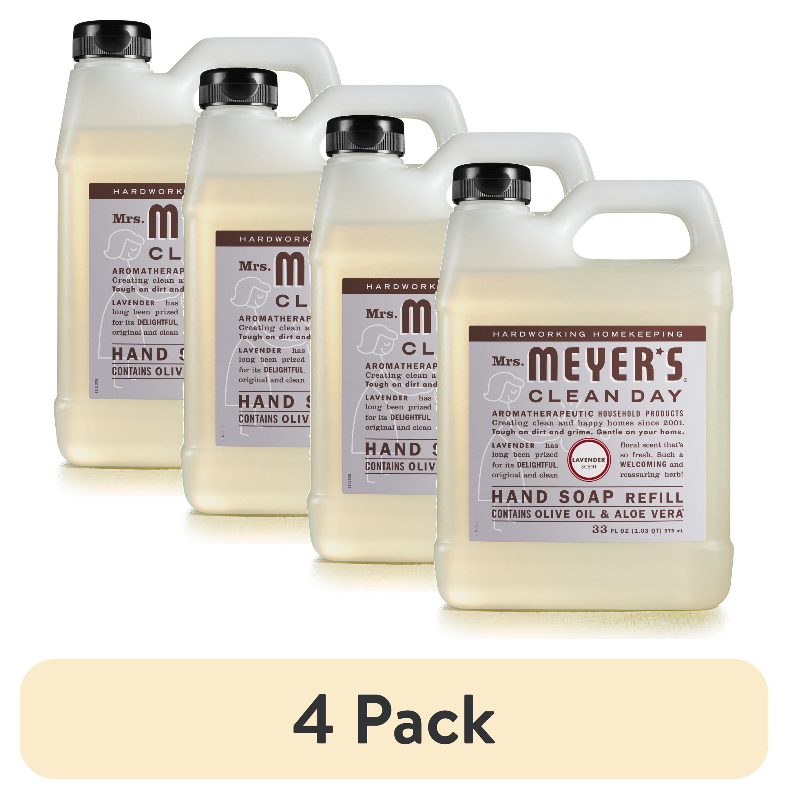 (4 pack) Mrs. Meyer's Clean Day Liquid Hand Soap Refill, Lavender Scent ...