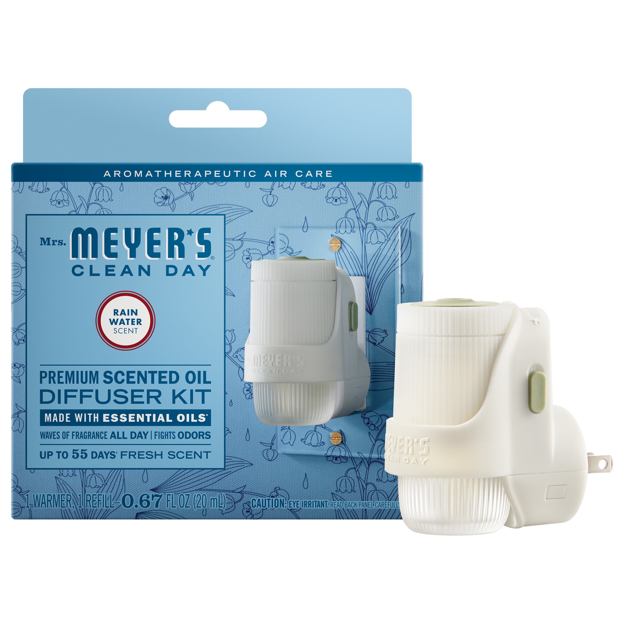Mrs. Meyer's Clean Day Premium Scented Oil Diffuser Kit, Rain Water, 1 ...