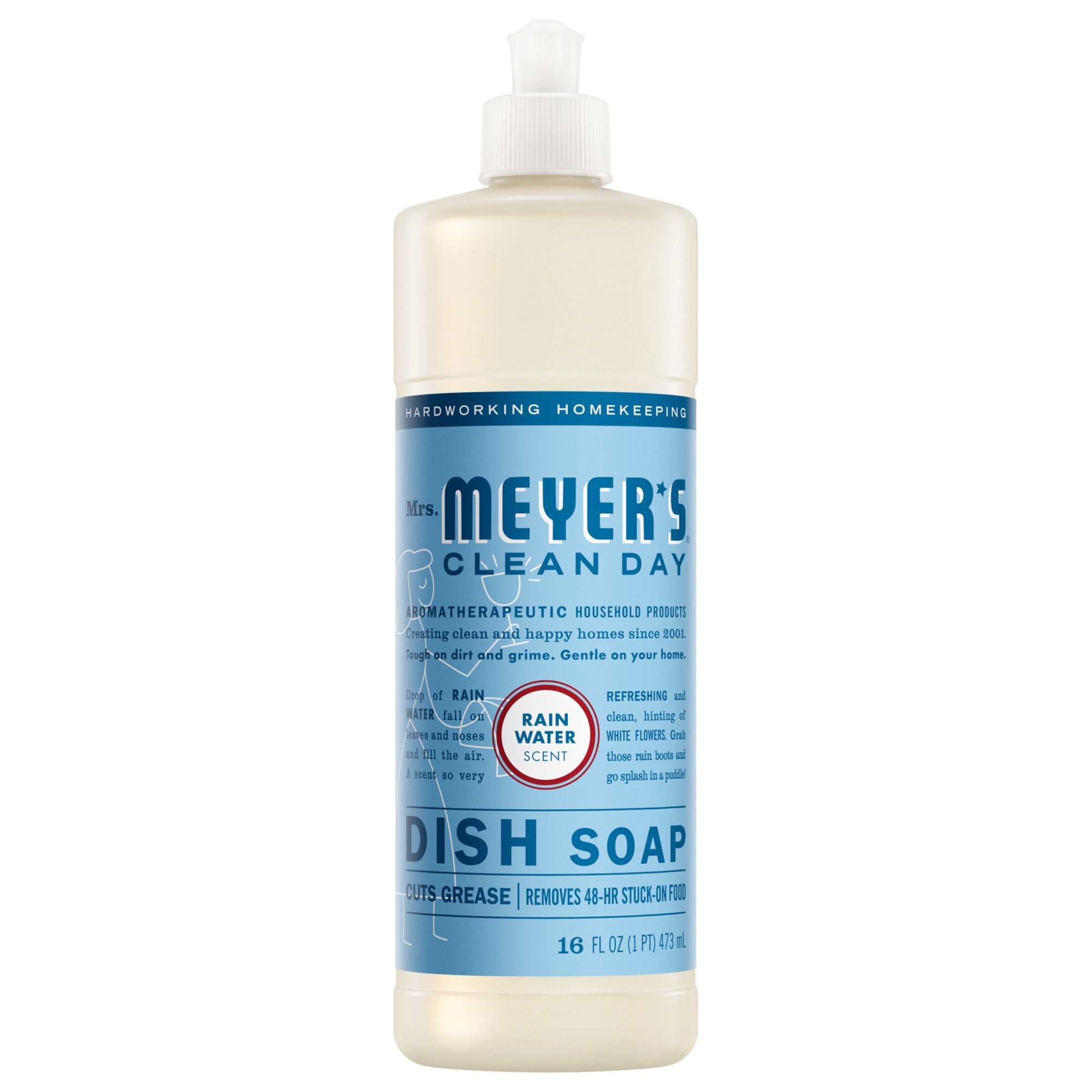 Mrs. Meyer's, Liquid Dish Soap, 16 Fl Oz Bottle, Rain Water Scent ...