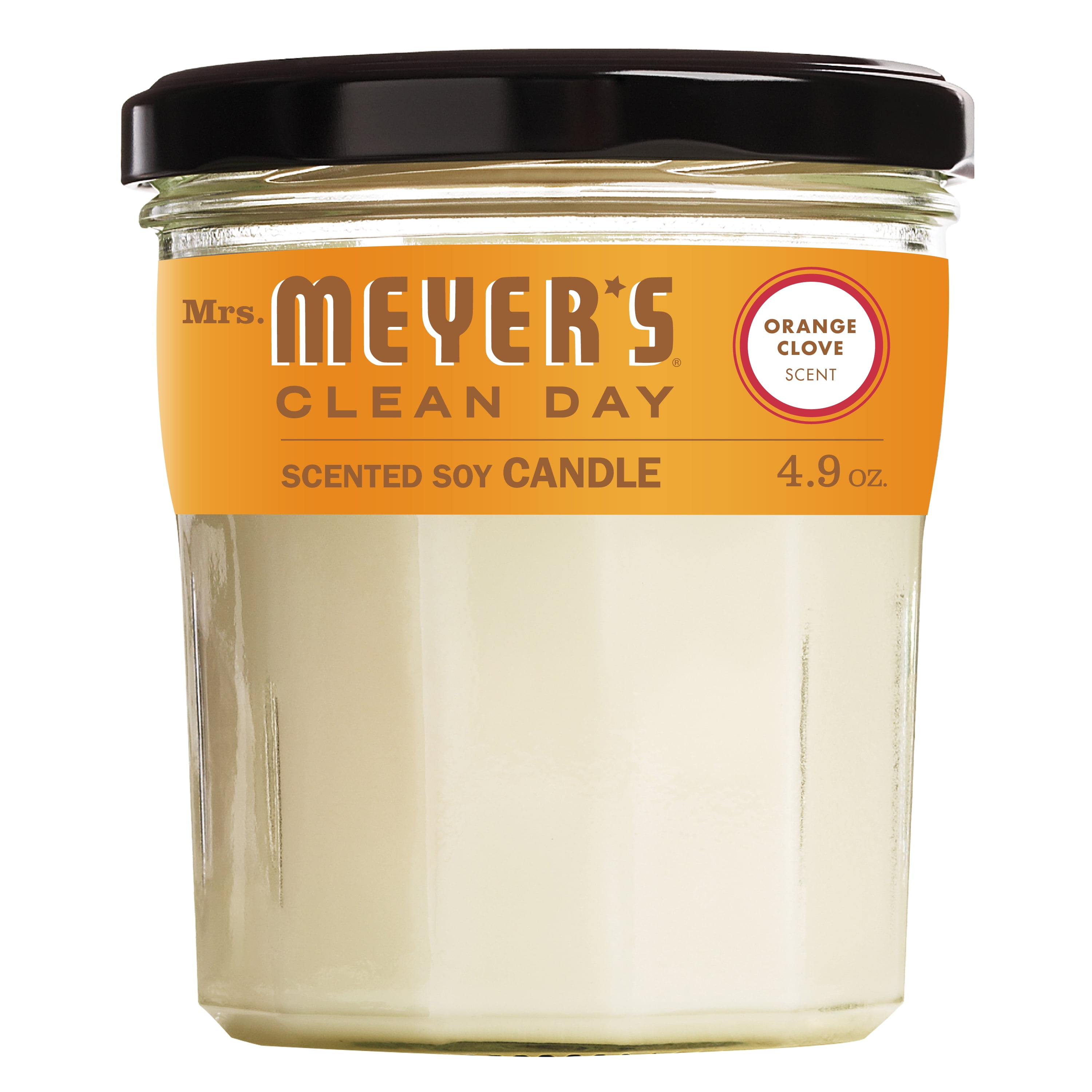 Mrs. Meyer's Clean Day Scented Soy Candle, Small Glass, Orange Clove, 4 ...