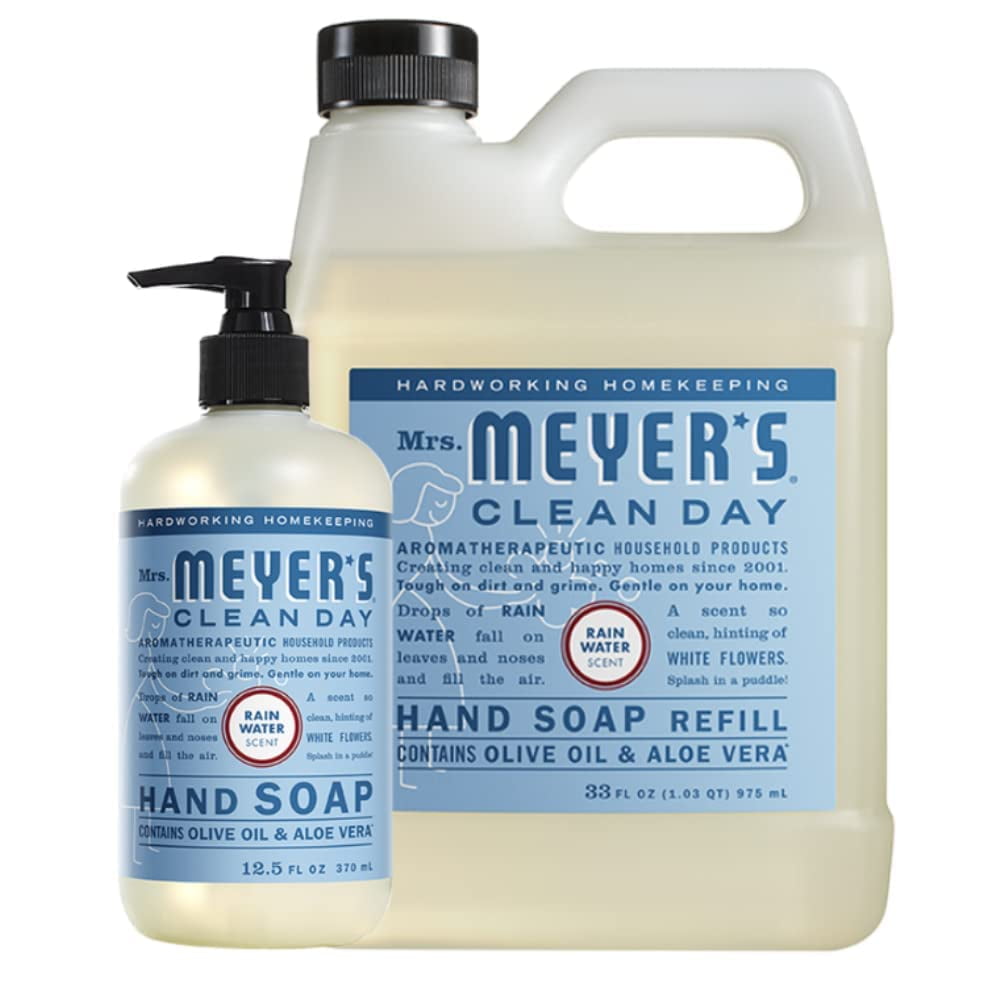 Mrs. Meyer's Clean Day Liquid Hand Soap, Rain Water Scent, 1 Refill and ...