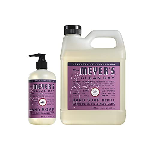 Mrs. Meyer's Liquid Hand Soap Variety, 1 Plum Berry Refill, 1 Plum ...