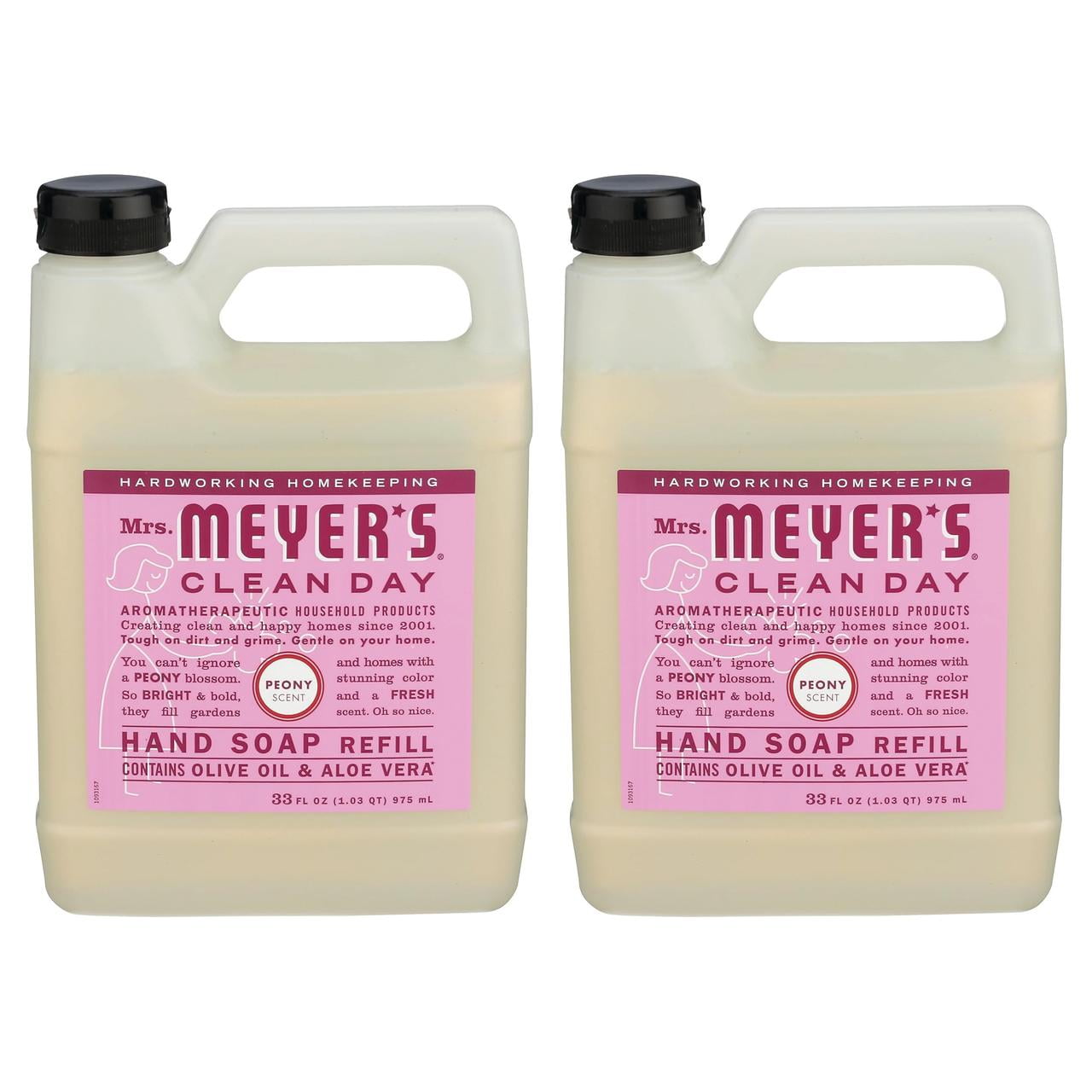 Mrs. Meyer's Clean Day Hand Soap Refill, Biodegradable, Peony Scent, 33 ...
