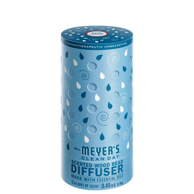 Mrs. Meyers Clean Day Rain Water Scented Wood Bead Diffuser, Made with ...
