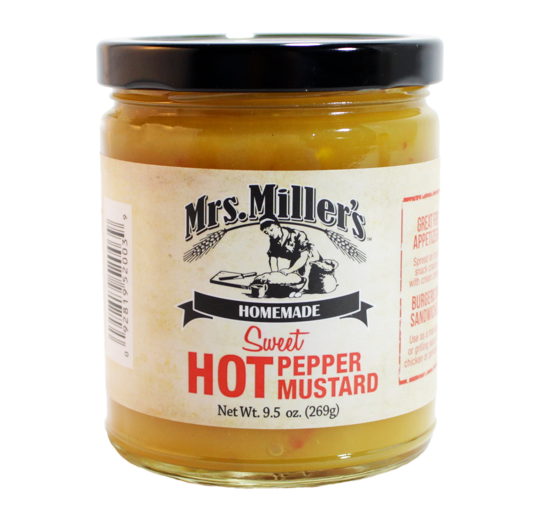 Mrs. Miller's Spicy Sweet Heat Homemade Hot Pepper Mustard, 3-Pack 9.5 ...