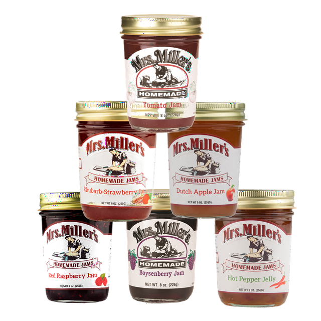 Mrs. Miller's Jam Variety 6-Pack: Tomato, Dutch Apple, Rhubarb ...