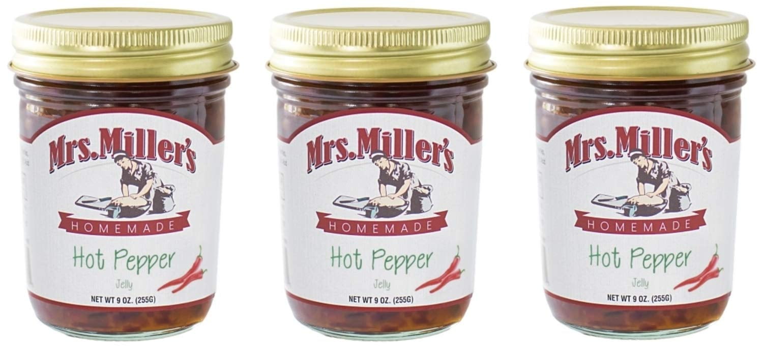 Mrs. Millers Homemade Sweet and Spicy Jalapeno Jelly, Hot Pepper, 9 OZ ...