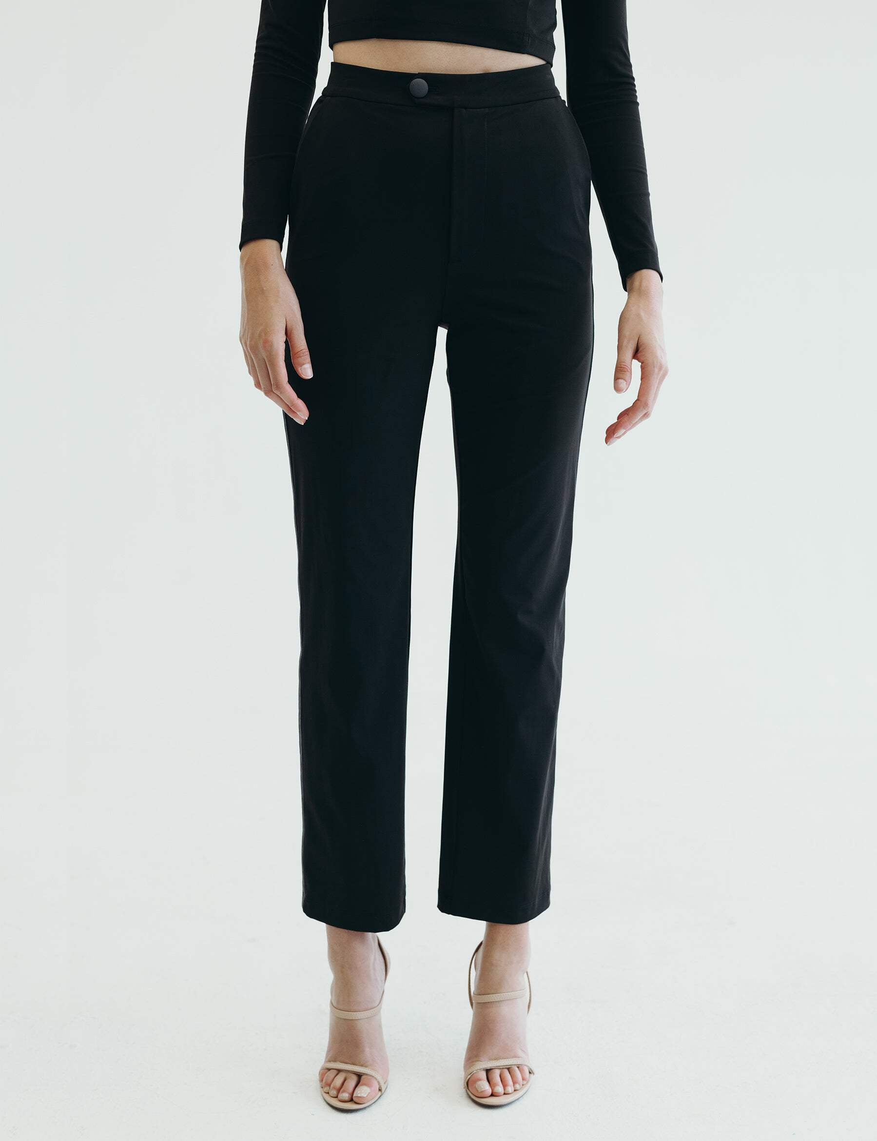 Mrs Momma Bear Straight Leg Button-up Athleisure Black, Tea Time Pant ...