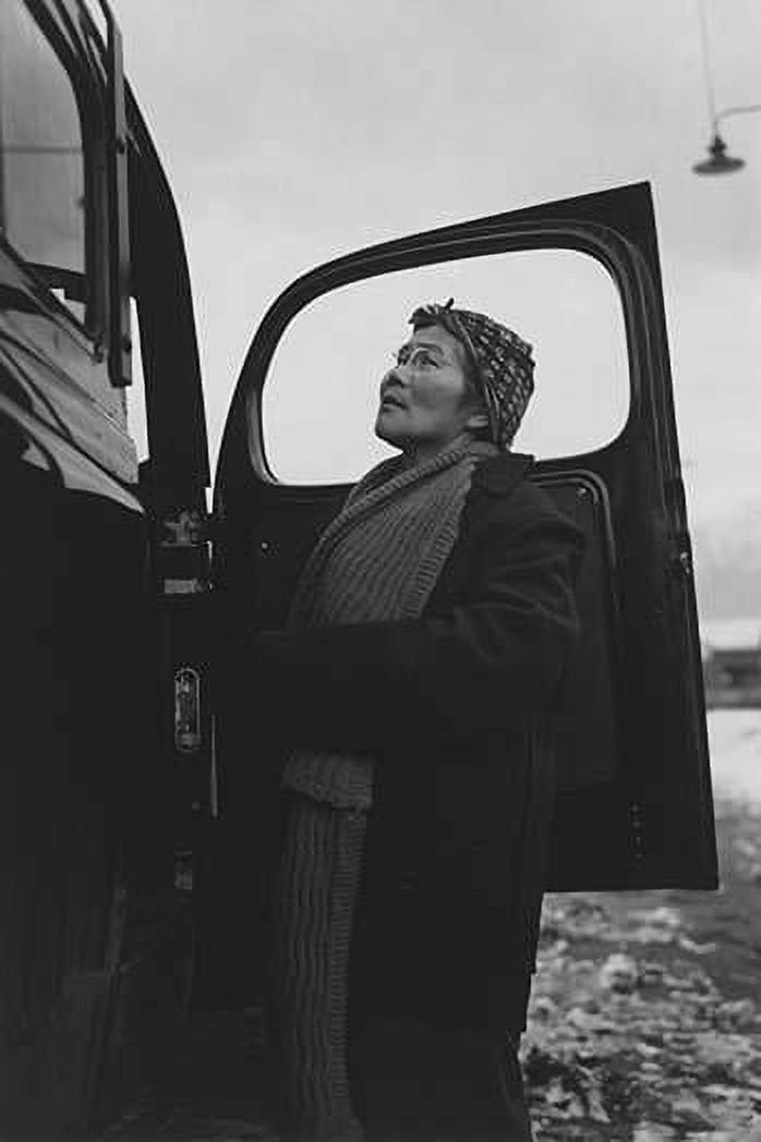 Mrs. Otsuno Nakaji, three-quarter length portrait, standing against the ...