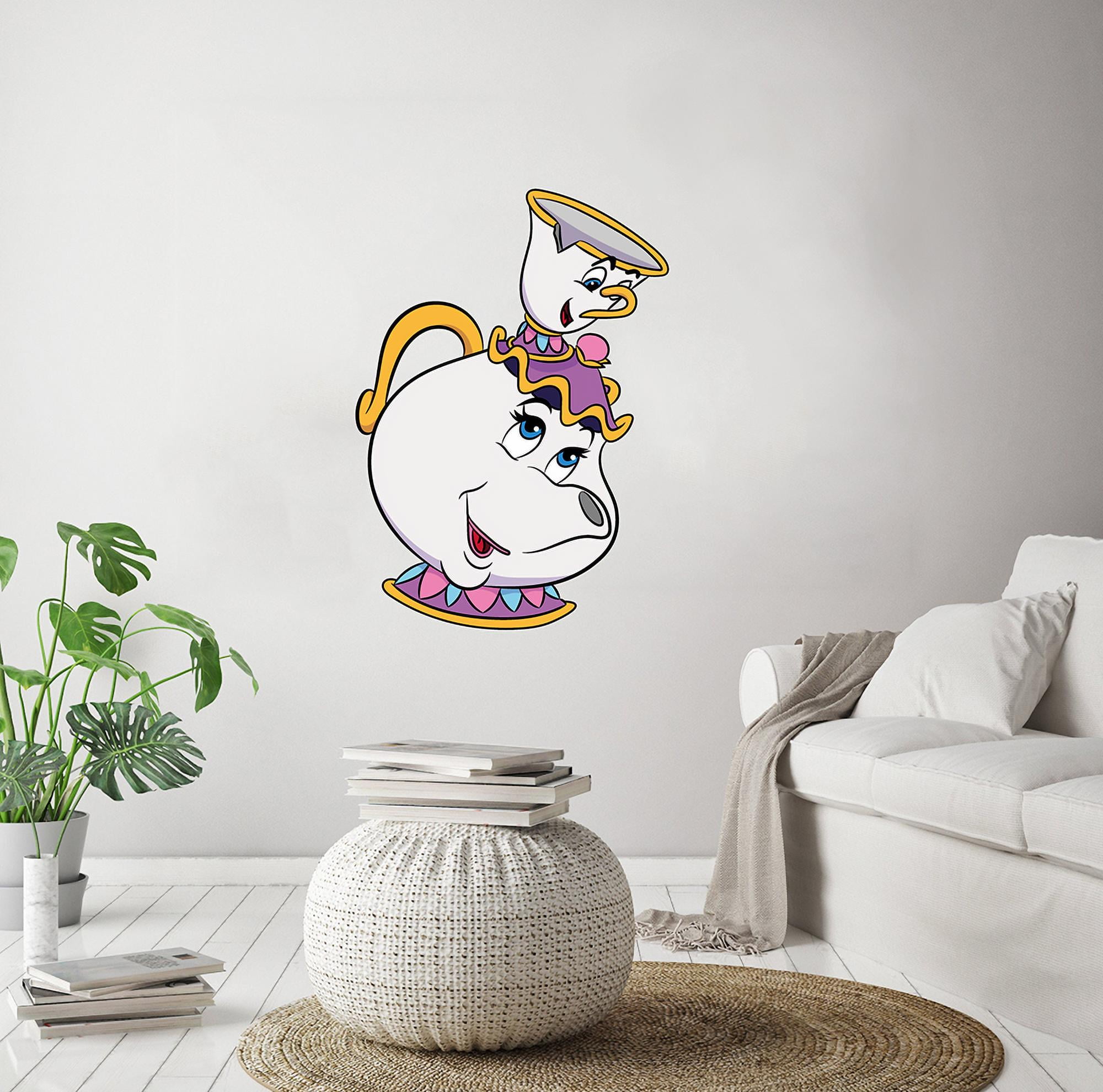 Mrs Pott Chip Teacup Beauty and the Beast Cartoon Decors Wall Sticker ...