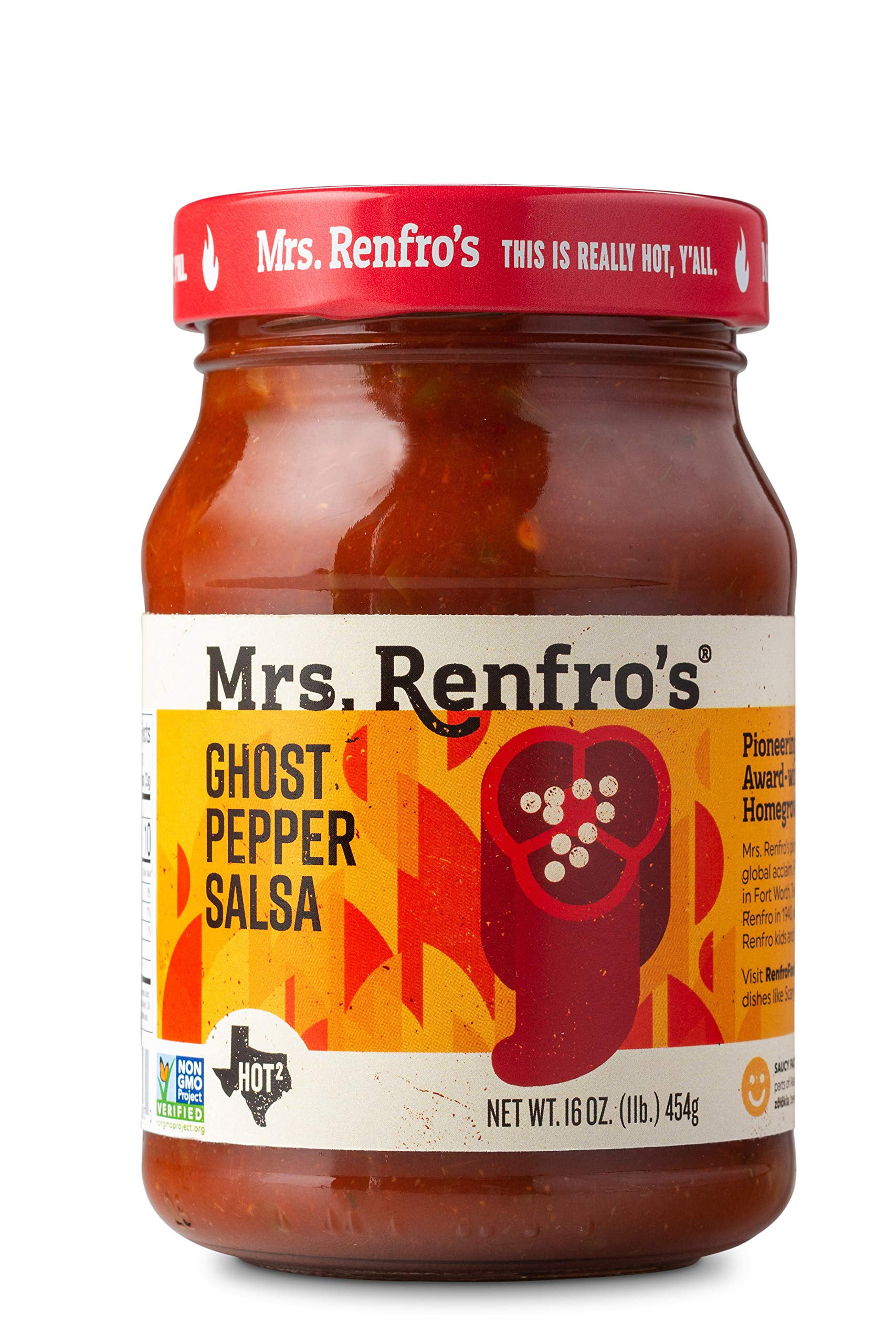 Mrs. Renfro's Ghost Pepper Salsa, Scary Hot, 16 oz, 6 Pack - Walmart.com