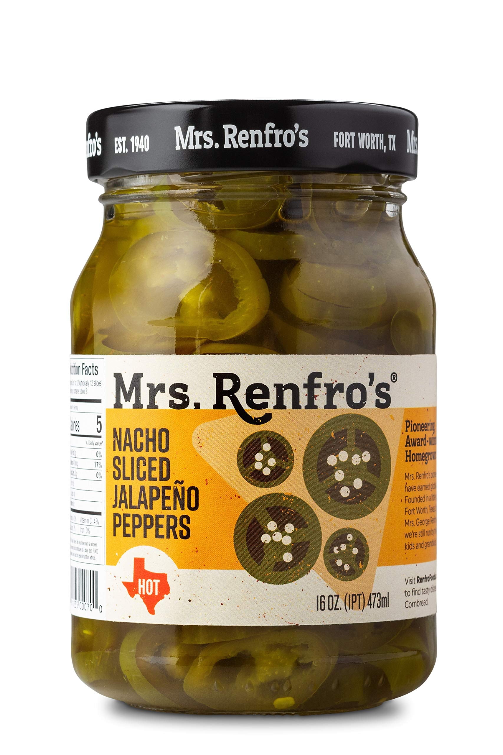 Spicy Mrs. Renfro's Nacho Sliced Jalapeno Peppers, 16 oz - Pack of 6 ...