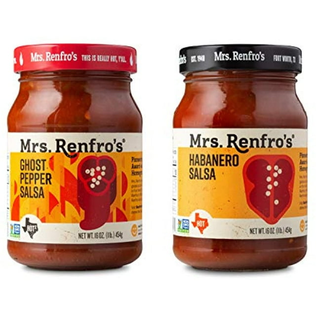 Mrs. Renfros Salsa Hot Variety Pack Habanero, Ghost Pepper (16-Oz. Jars ...