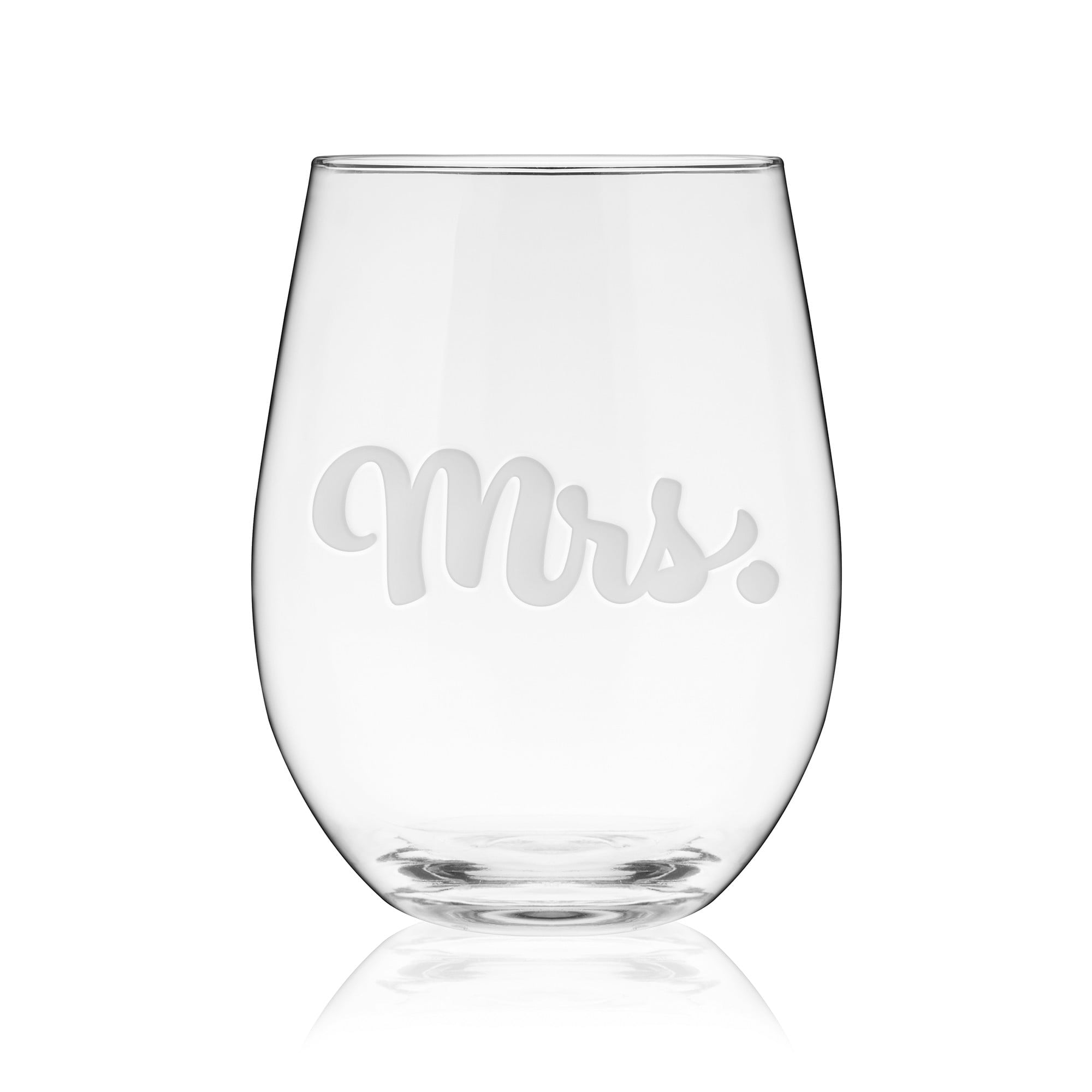 Mrs. Script Stemless Wine Glass - Walmart.com