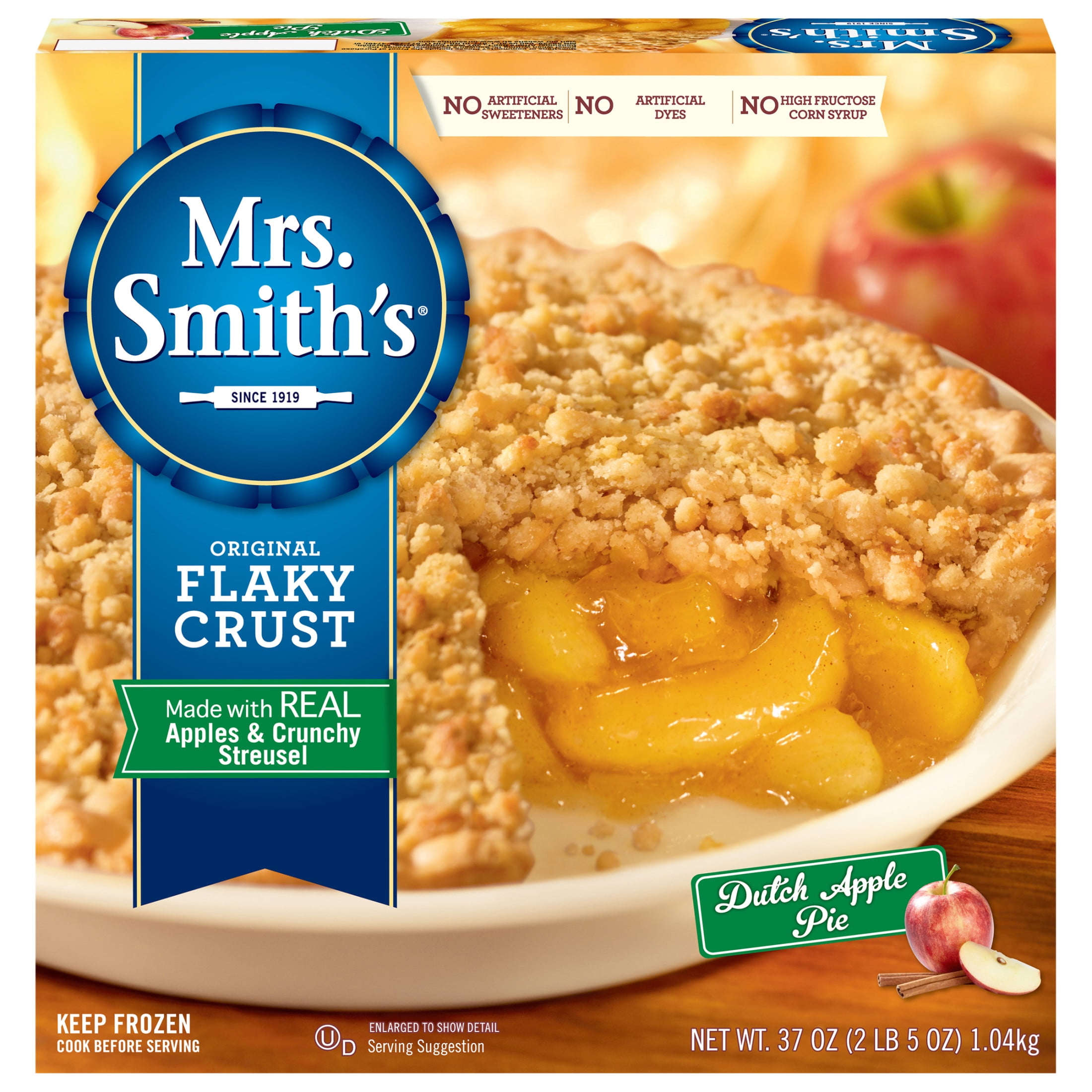 Mrs. Smith's Frozen Dutch Apple Pie, 37 oz with Flaky Crust, Ripe ...