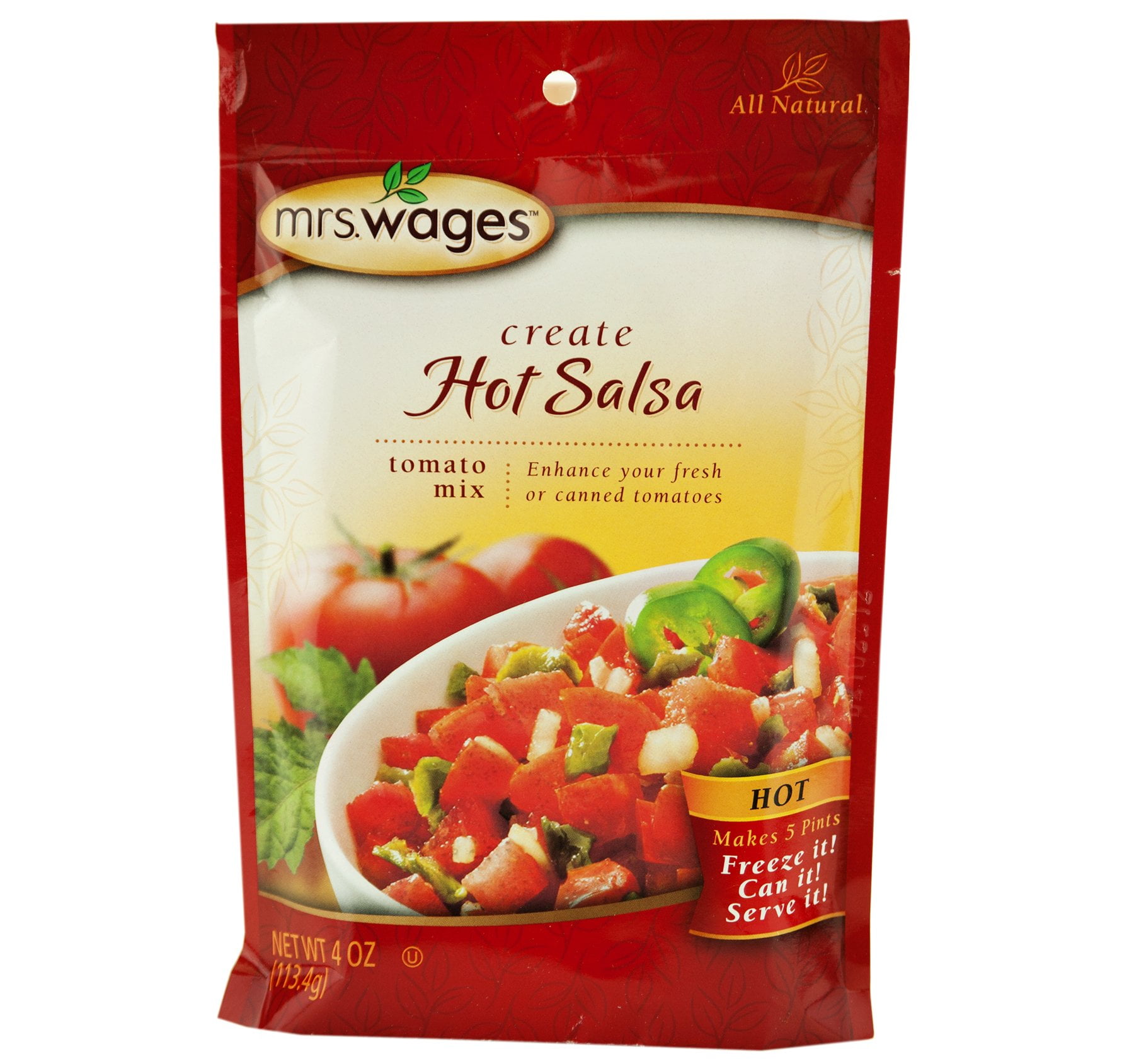 Mrs. Wages Create Your Own HYZ01 Salsa Mix in 4 oz. Packets (Hot Tomato ...