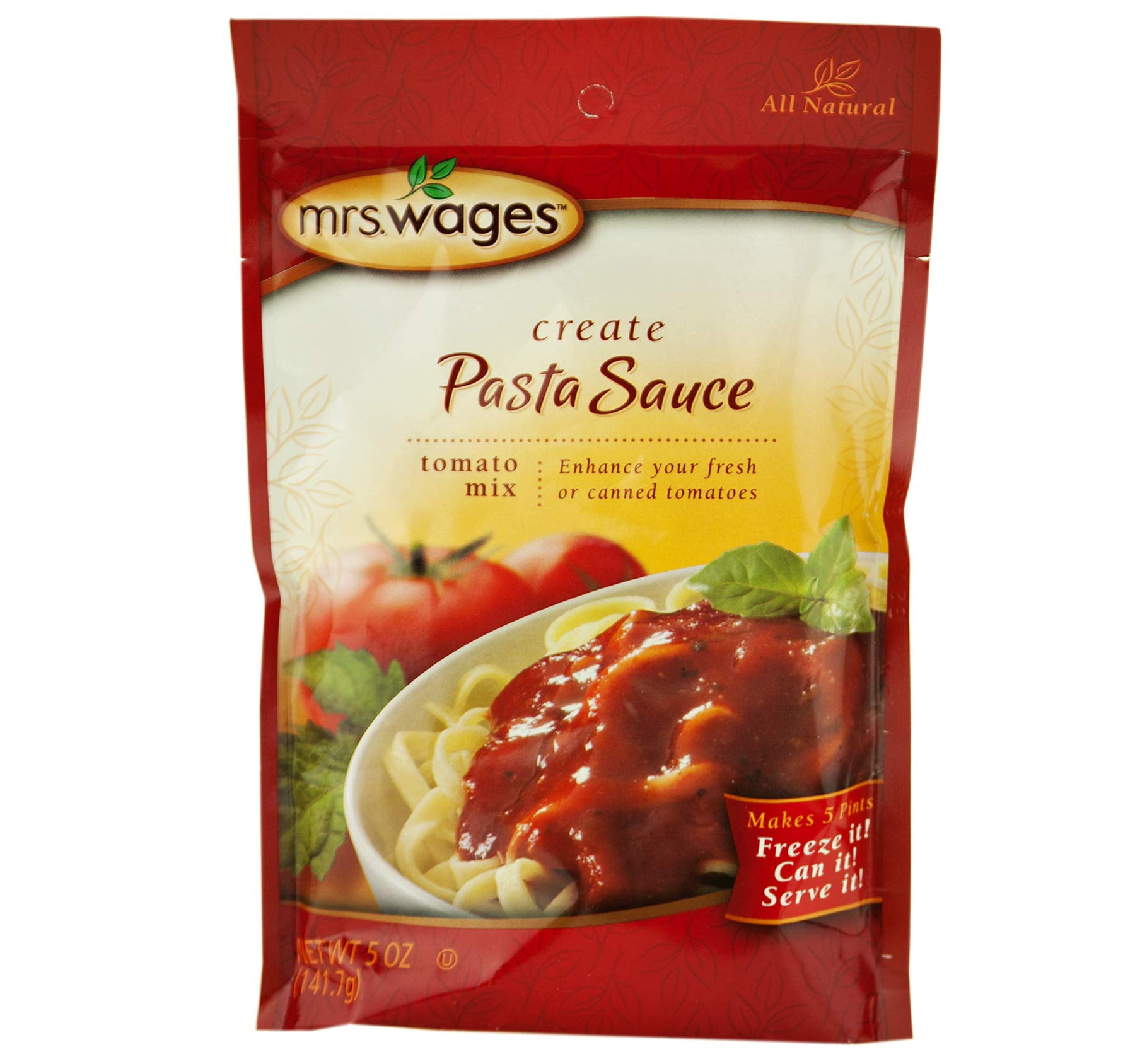 Mrs. Wages Create Your Own Pasta Sauce Mix in 5 oz. Packets (4 Packets ...