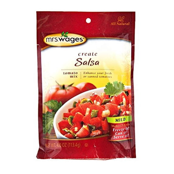 Mrs. Wages Zero Sugars Serve It Powder Mix Salsa Mix, 4 oz, Mild Tomato ...