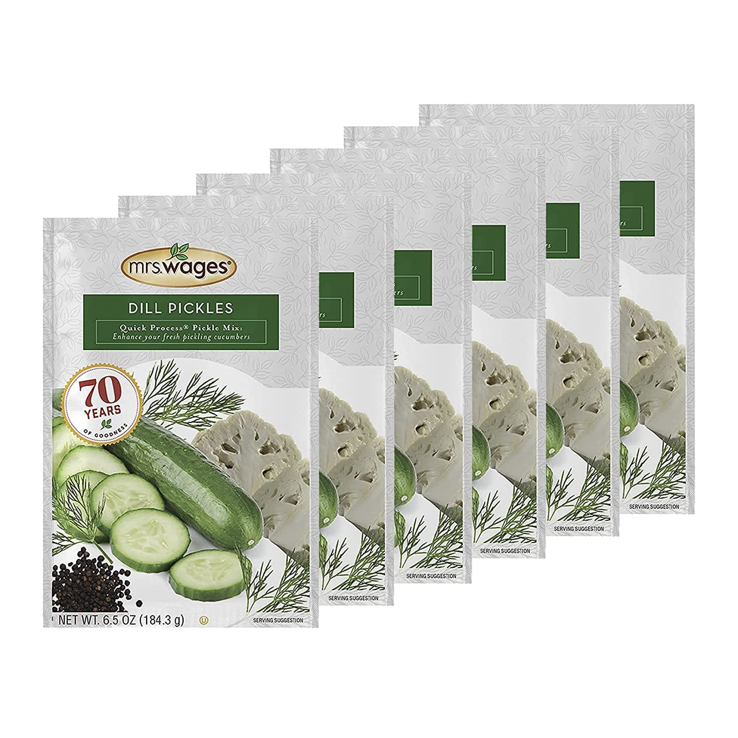 VALUE PACK of 6, Mrs. Wages 6.5 oz Quick Process Dill Pickle Mix ...