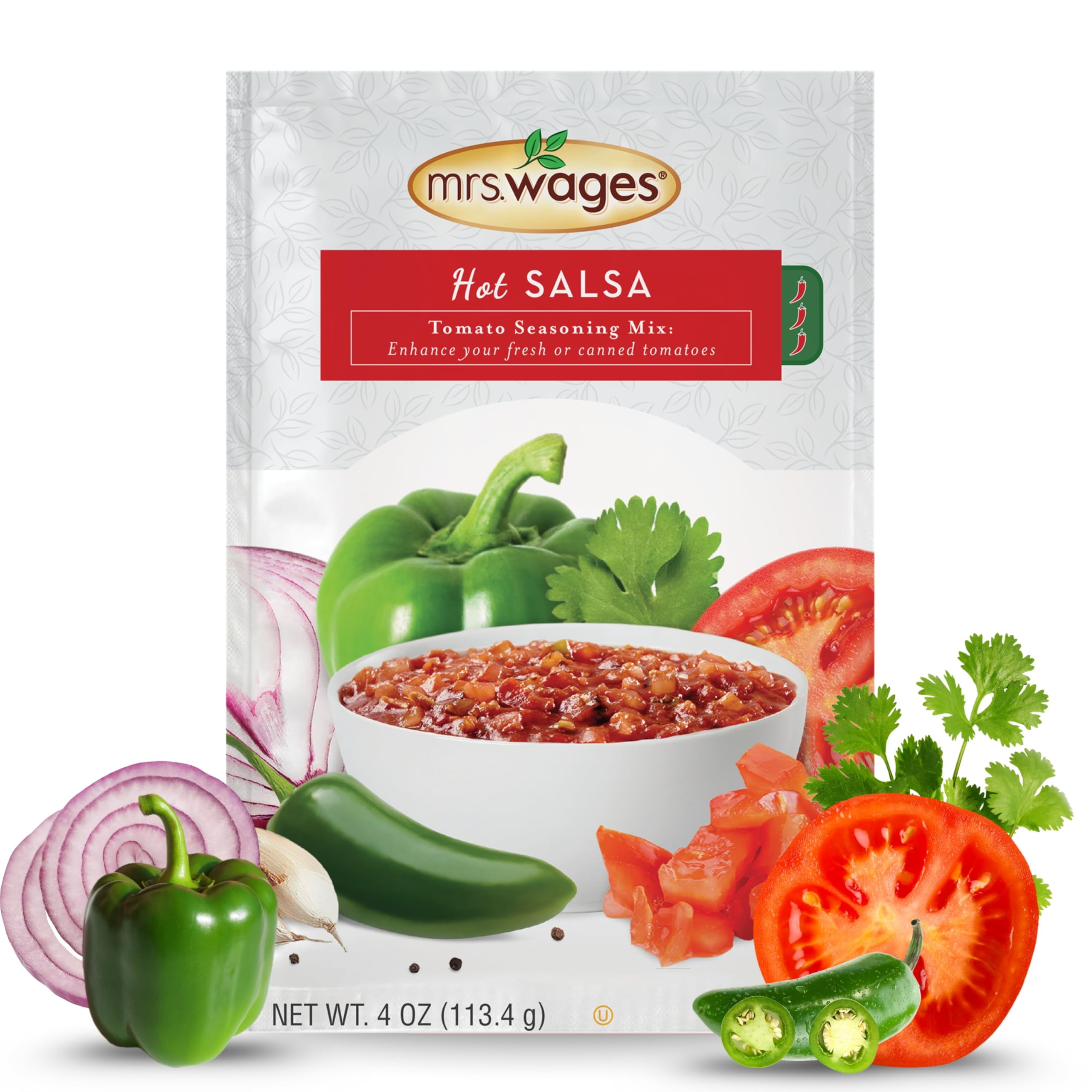 Mrs. Wages Hot Salsa ESF27 Canning Mix, Easy-To-Use, Simple Homemade ...