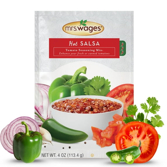 Mrs. Wages Hot Salsa ESF27 Canning Mix, Easy-To-Use, Simple Homemade ...