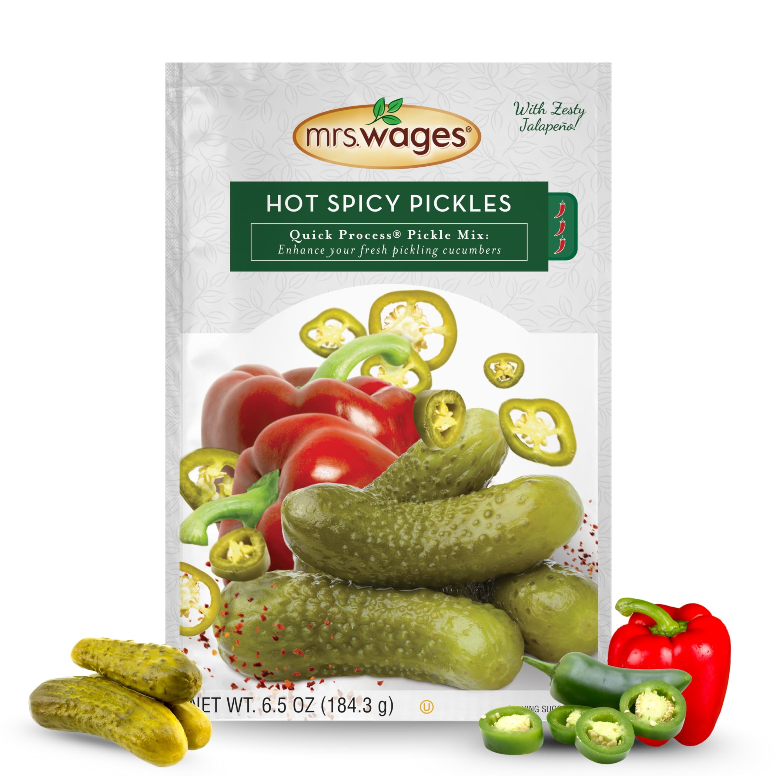 Mrs. Wages Hot Spicy MFF30 Pickles Quick Process Mix, Simple-To-Use ...